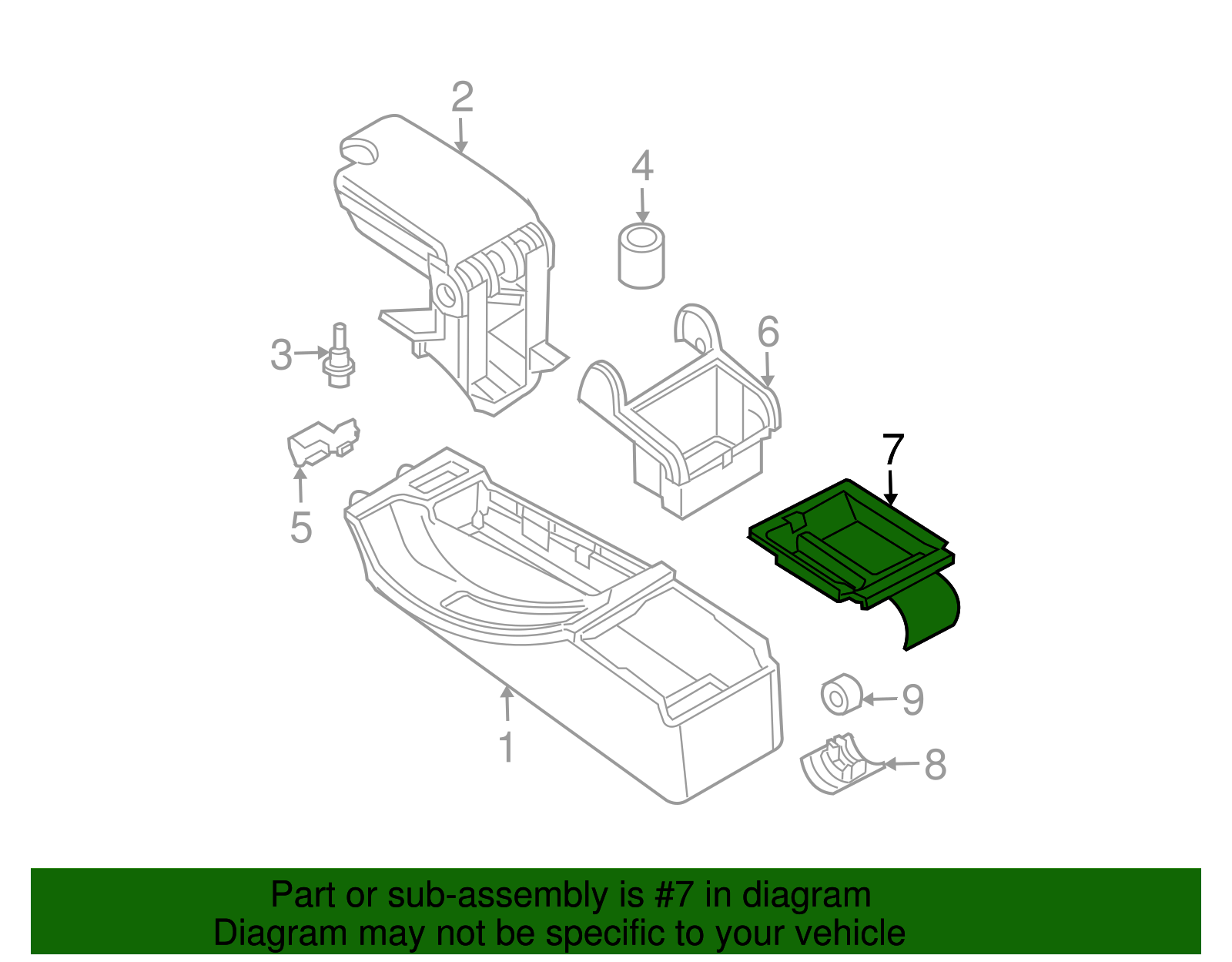 51168248541 - 1999-2005 BMW Tray, Armrest Gray (51-16-8-248-541) | BMW ...