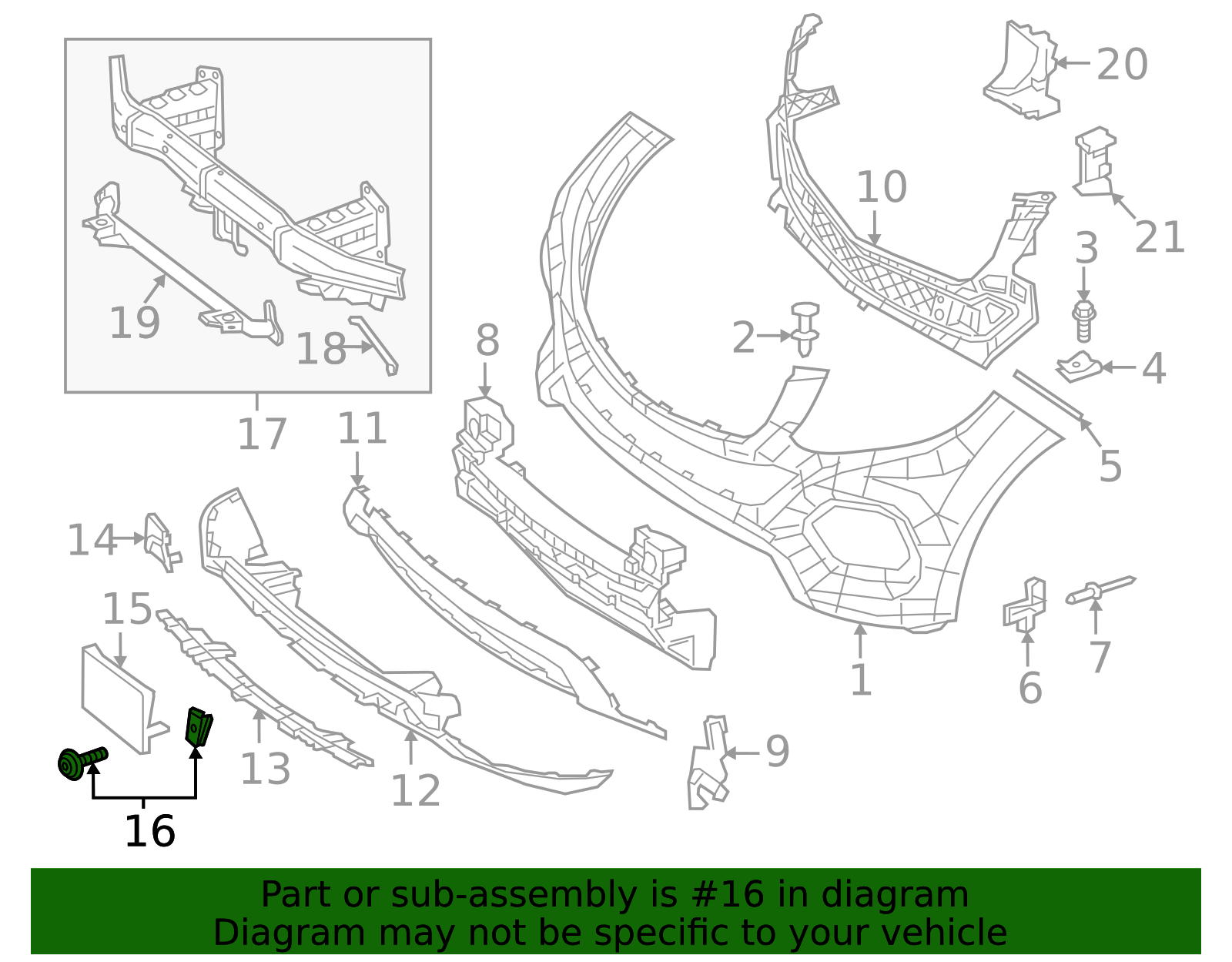 166-880-00-44 - License Bracket Hardware Kit 2016-2019 Mercedes-Benz ...