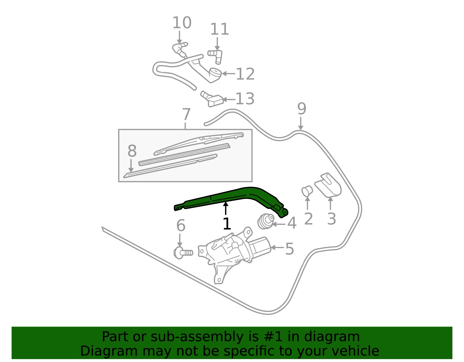 2007-2011 Toyota Yaris Wiper Arm 85241-52120 | MotorMotor