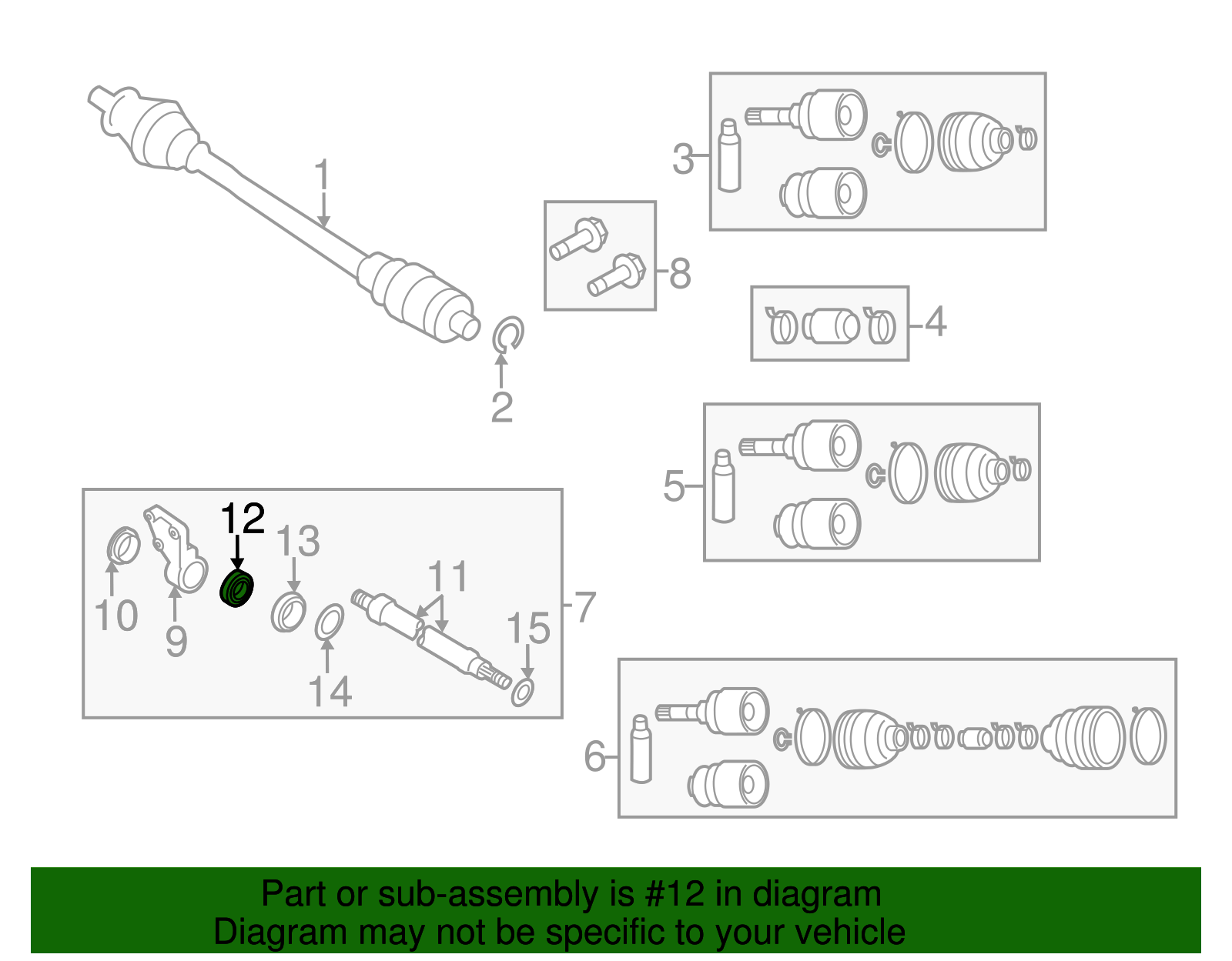 2007-2015 Mazda Cv Axle Shaft Carrier Bearing GG30-25-155 | Mazda Parts ...