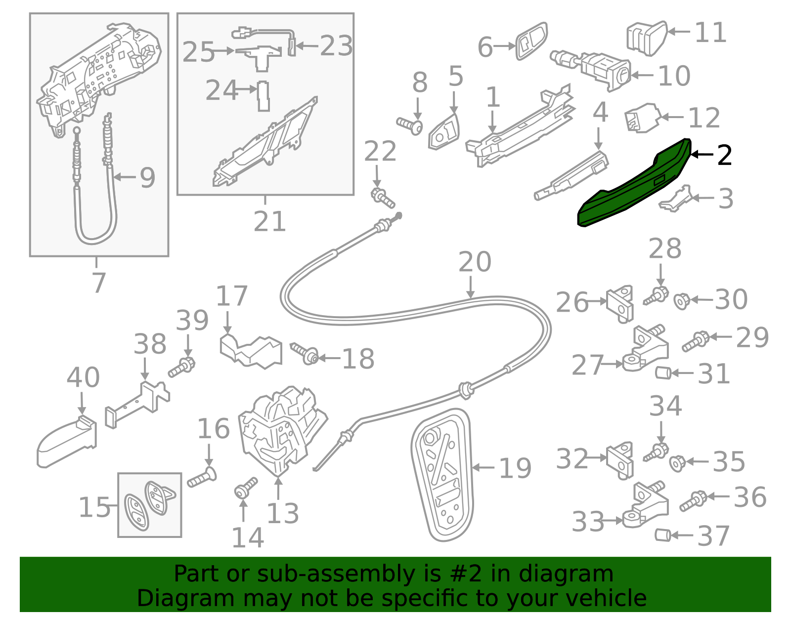 2018-2025 Audi Handle Cover 80B-837-239-GRU | OEM Parts Online