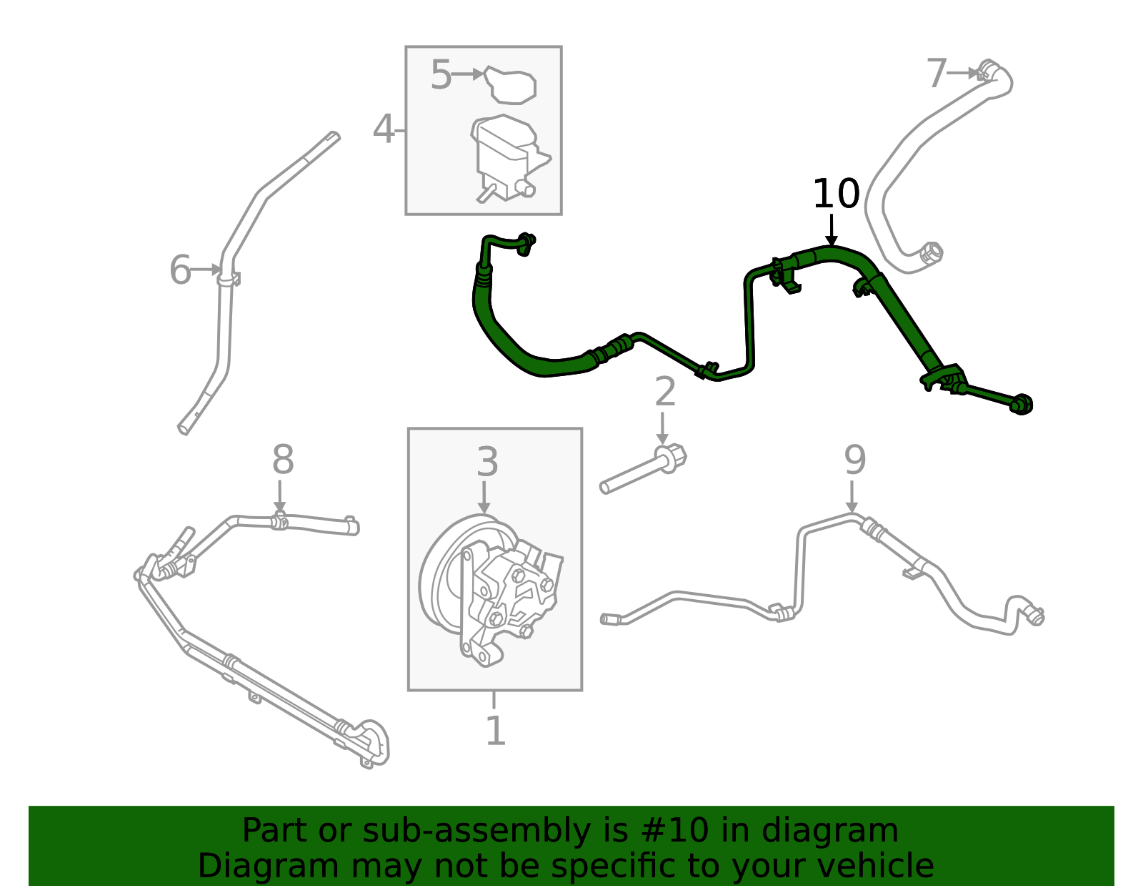 2012-2014 Ford Edge | Motorcraft Power Steering Pressure Hose | PSH-97 ...