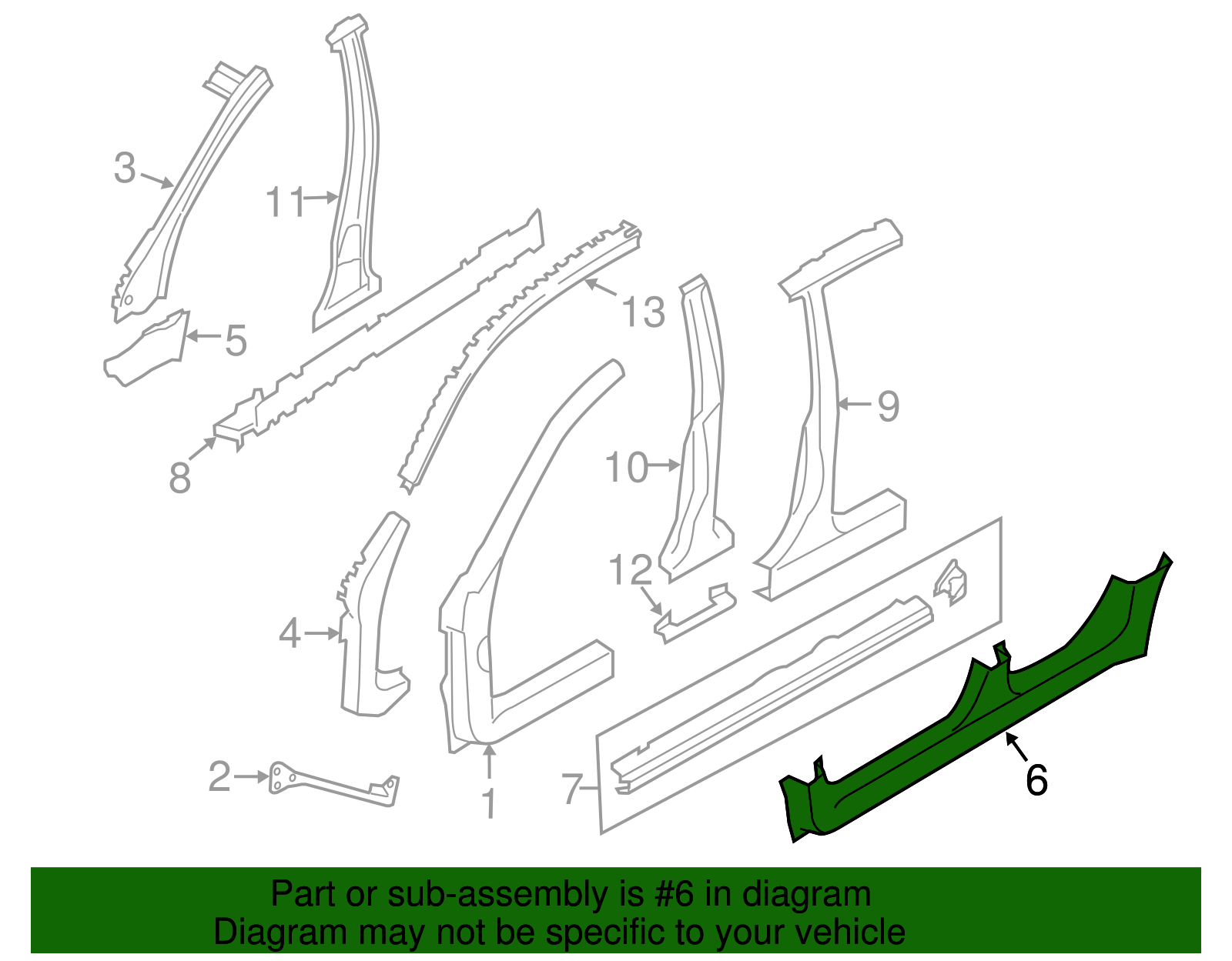 51449SC0009P - Rocker Panel 2009-2013 Subaru Forester | Subaru Parts ...