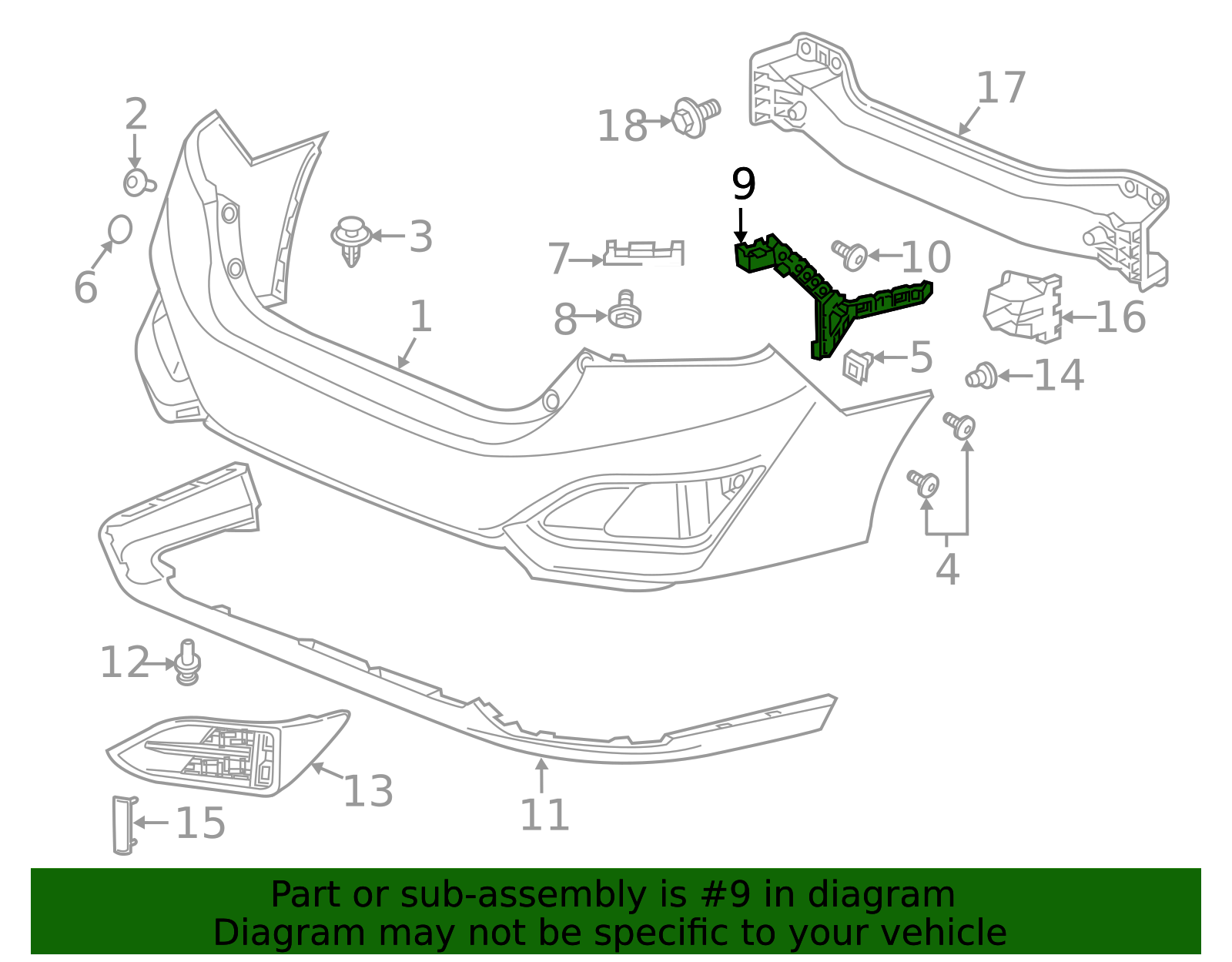 71593-TRT-A01 - 2018-2021 Honda Clarity - Spacer R Rear Bumper Side ...