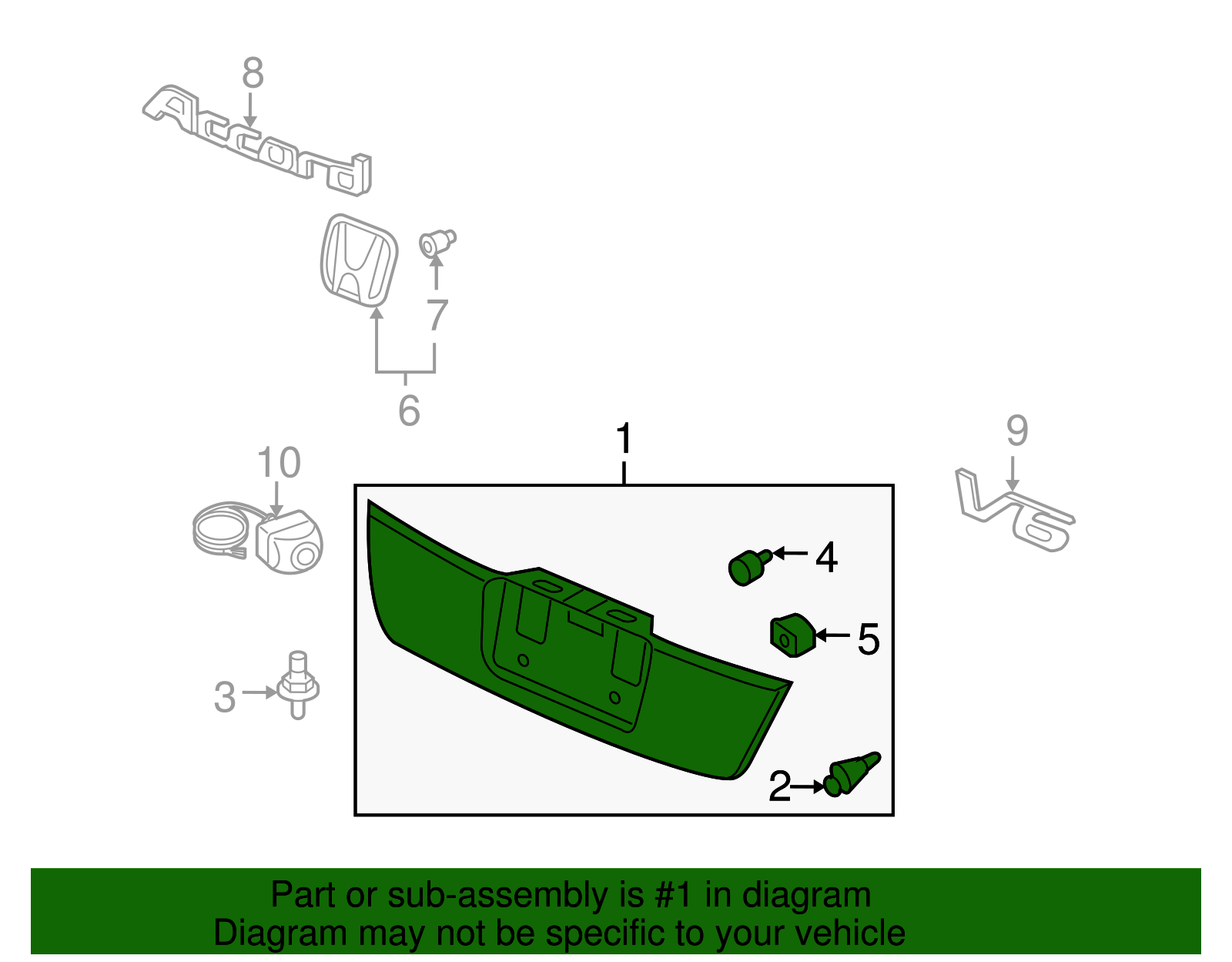 74895-TA5-A01ZB - High-Quality License Plate Light Panel for 2008 Honda Accord | AutoNation Parts