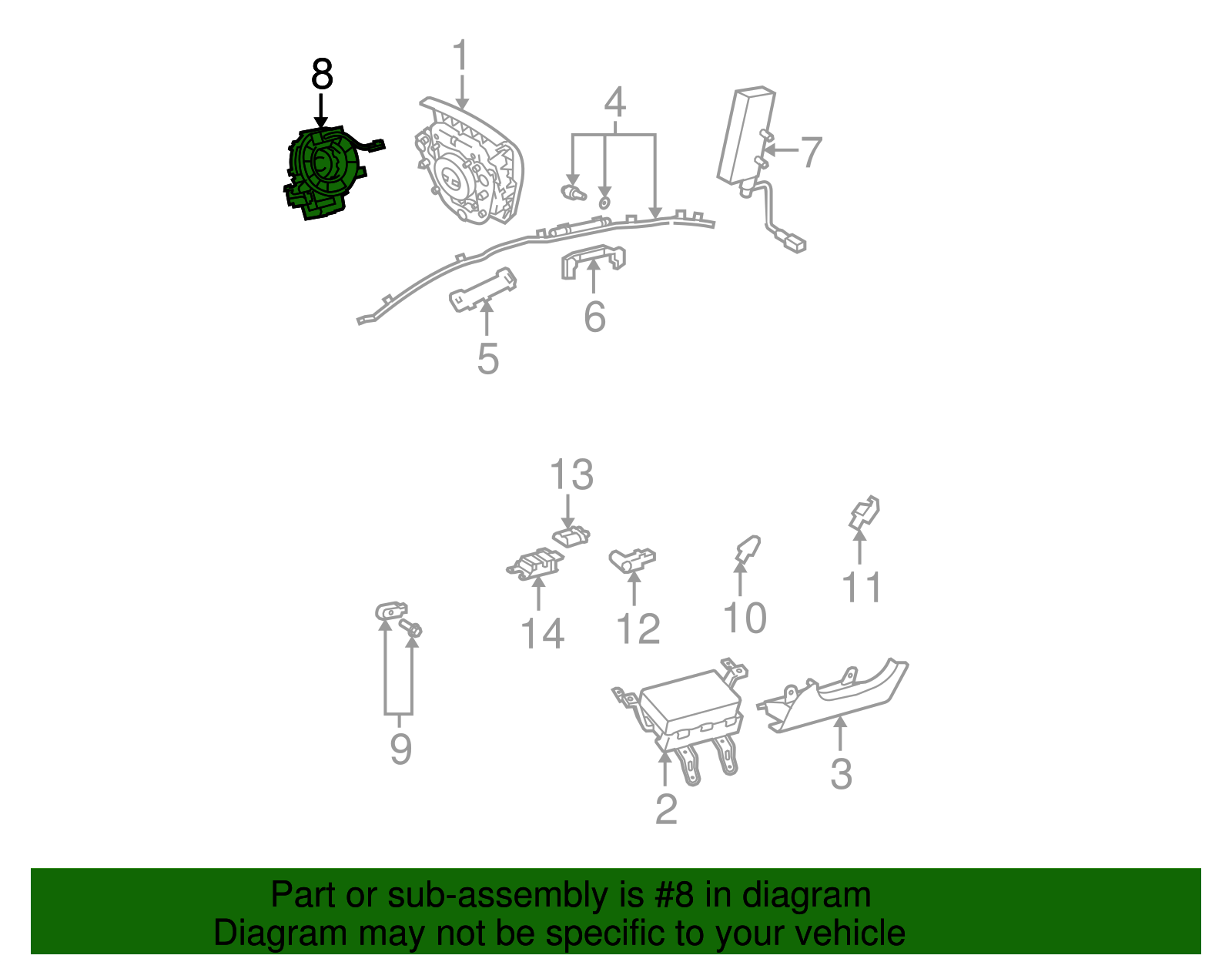 2010-2016 Toyota Cable Sub Assembly Spir 84307-47021 | Toyota Parts Center