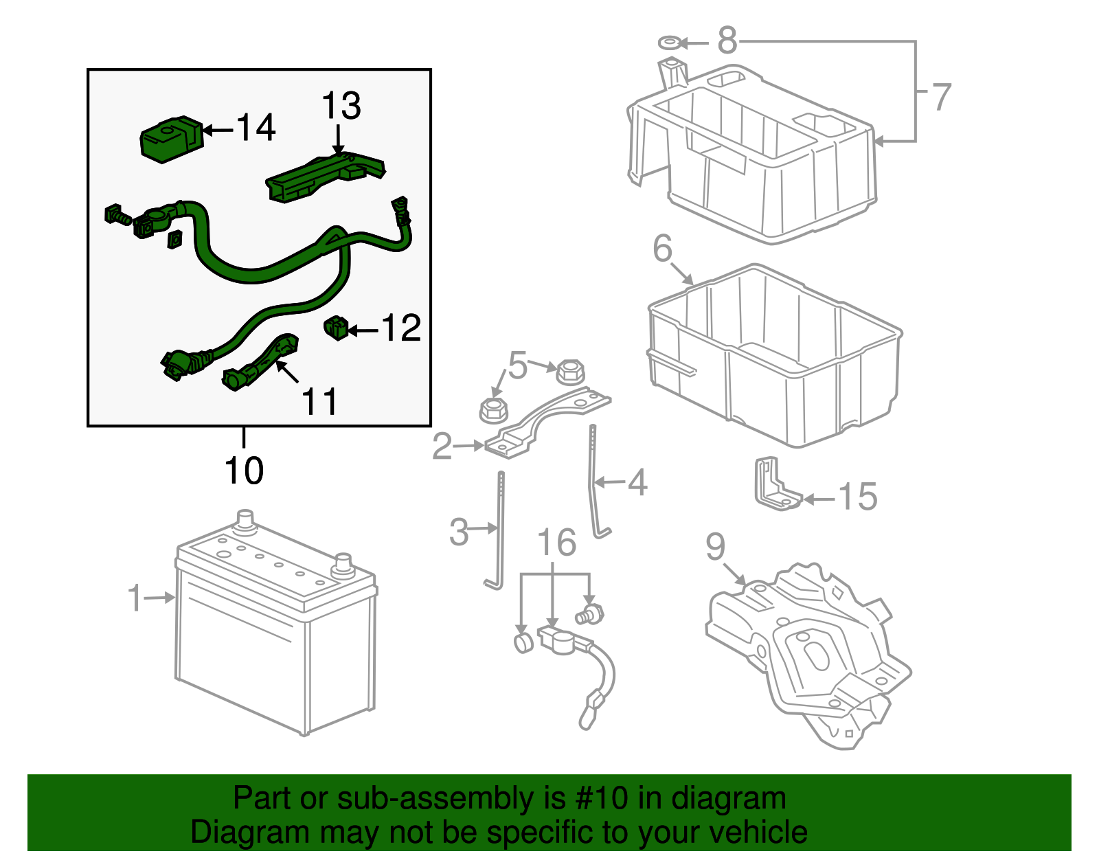 32410-TK5-A01 - 2012-2014 Acura TL - Cable Assembly, Starter | All ...