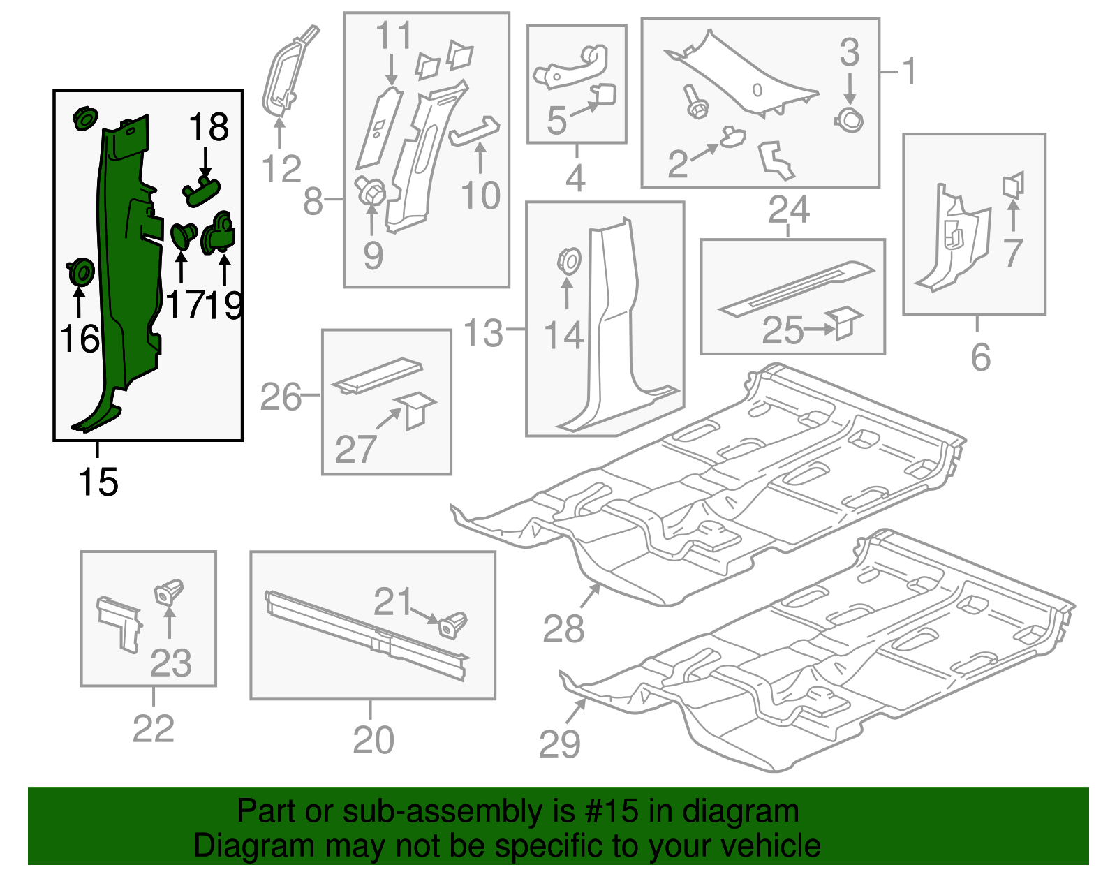 GM 25833154 Lock Pillar Trim | Genuine GM & AC Delco OEM Parts ...