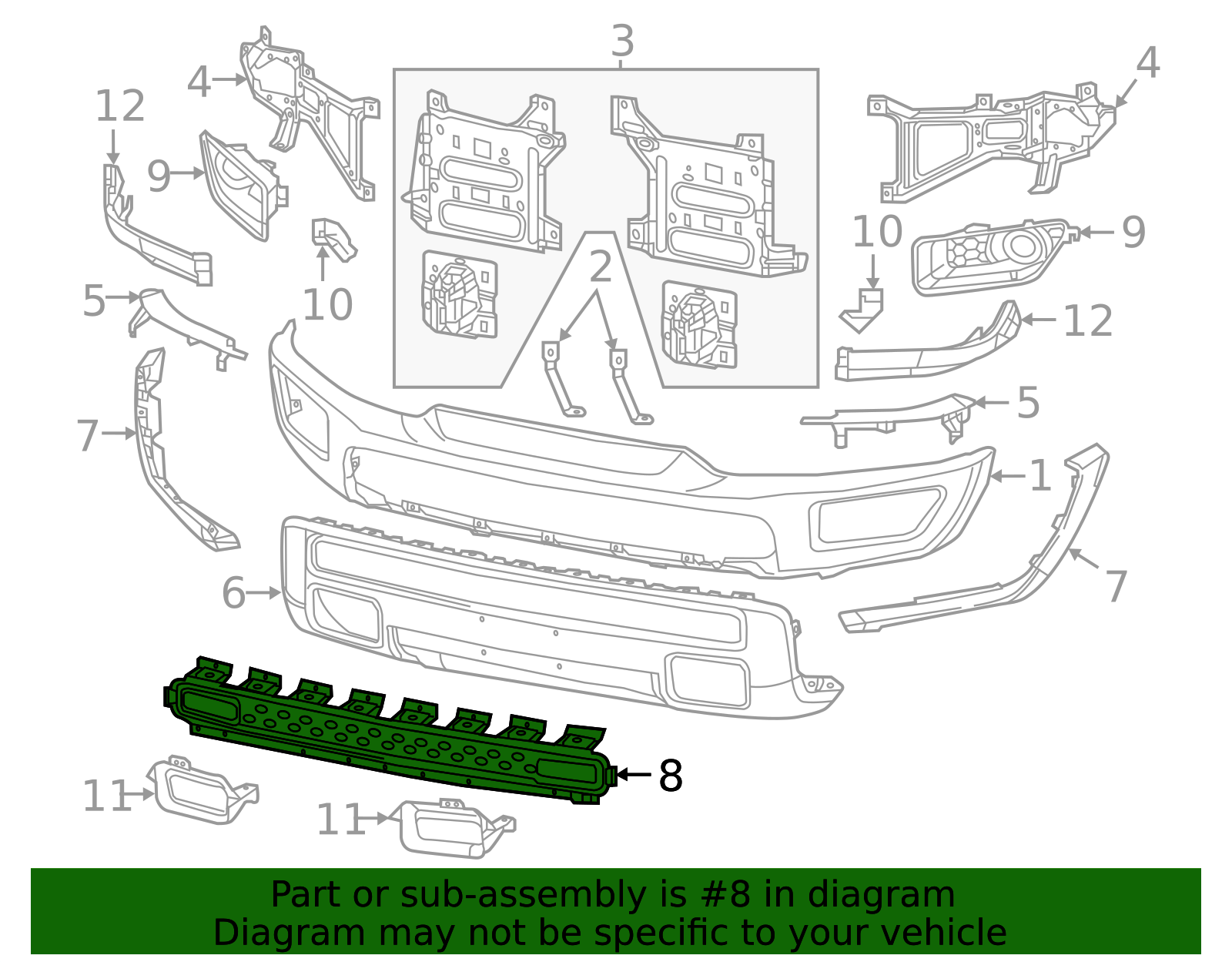 2015-2024 Ram Lower Grille 68271566AA | Mopar Parts Canada