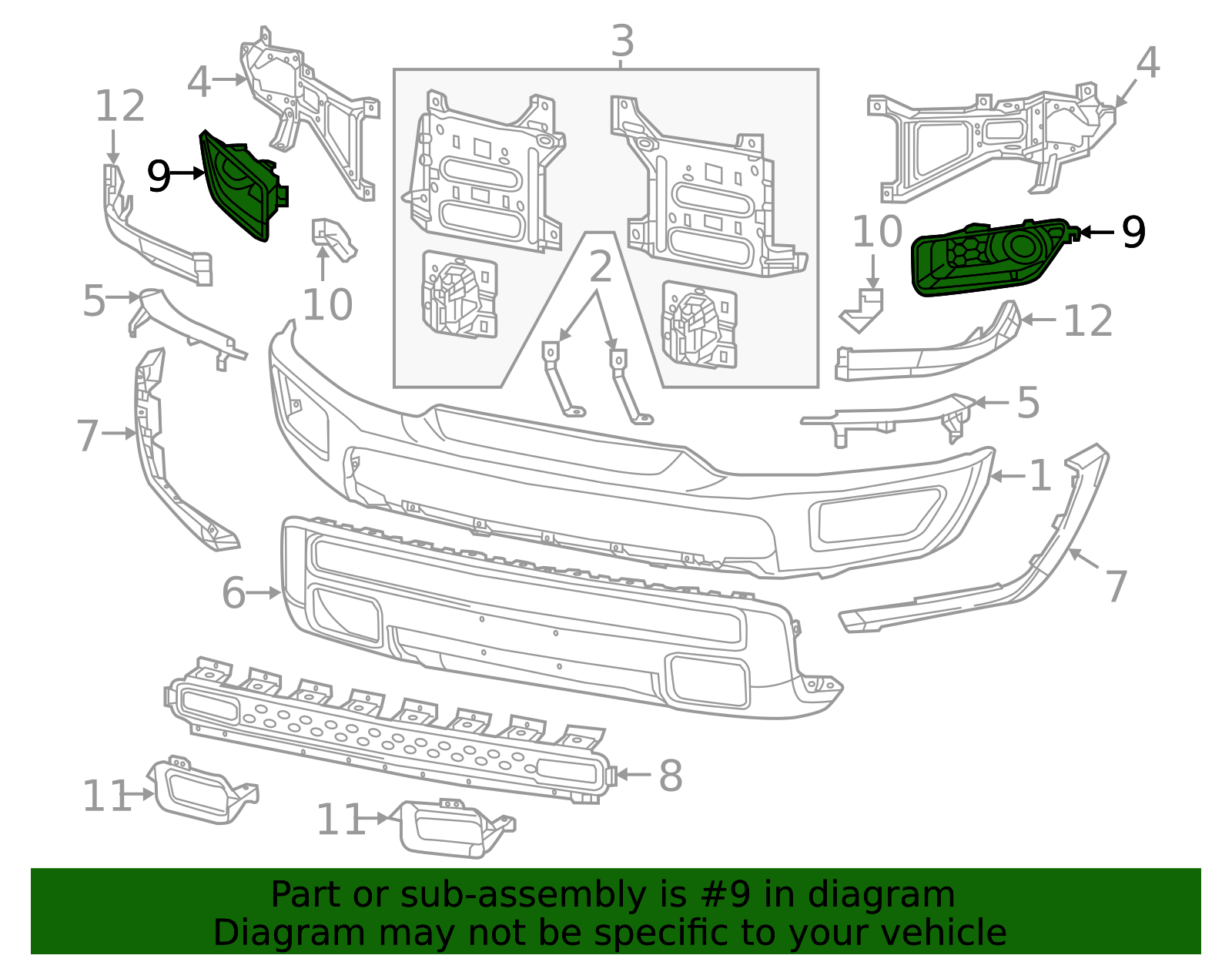 2015-2024 Ram Fog Lamp Bezel 68271564AA | Mopar Parts Canada