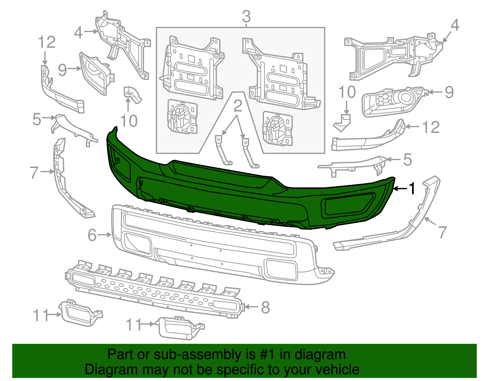 2015-2024 Ram Bumper 5SX95RXFAB | Mopar Parts Canada