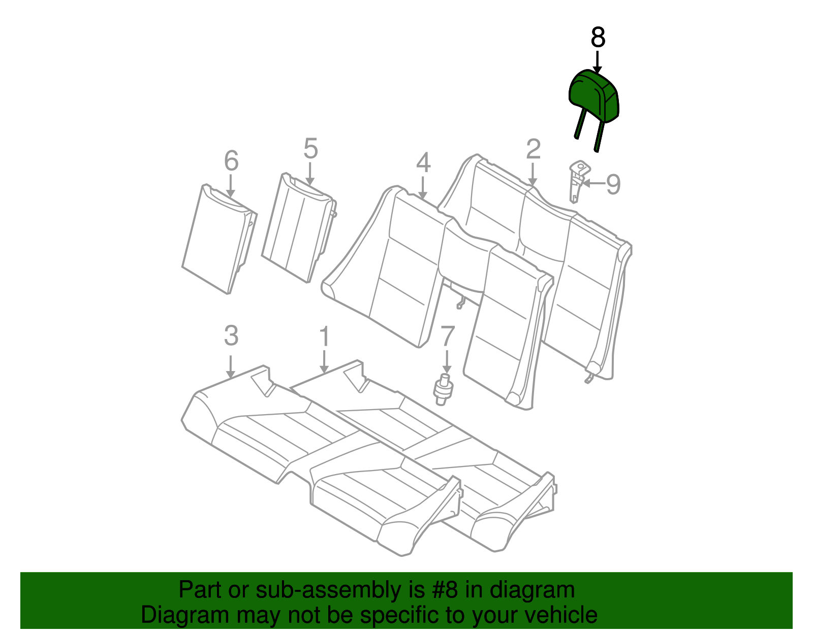 52-20-8-255-035 - Headrest - 2000-2006 BMW | Buy BMW Parts Now