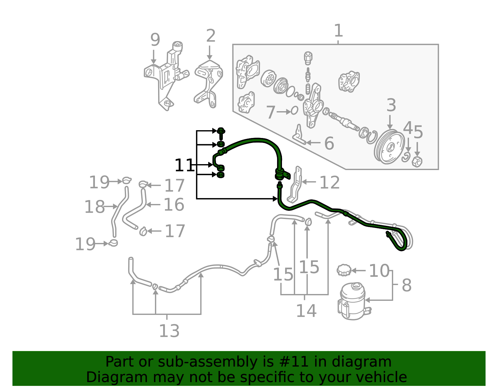 2001-2008 Hyundai Power Steering Pressure Hose 57510-2D100 | MotorMotor