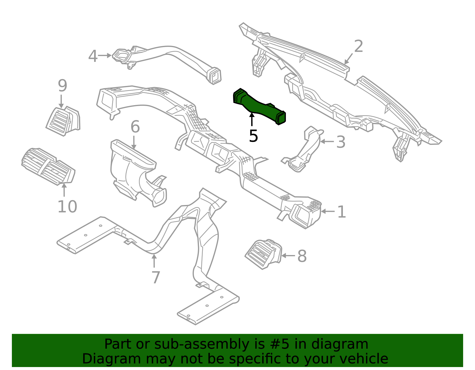 Instrument Panel Air Duct | BB5Z-19E630-F | Walls' Ford Parts