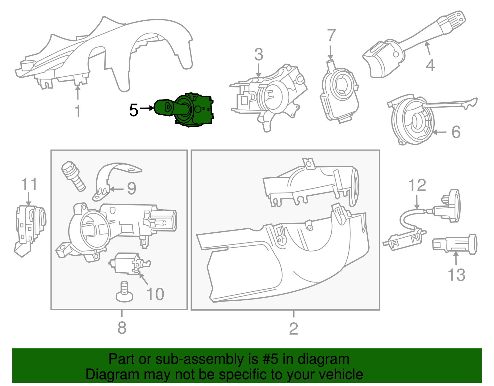 2011-2019 GM Black Turn Signal Switch 84545435 | Courtesy Parts