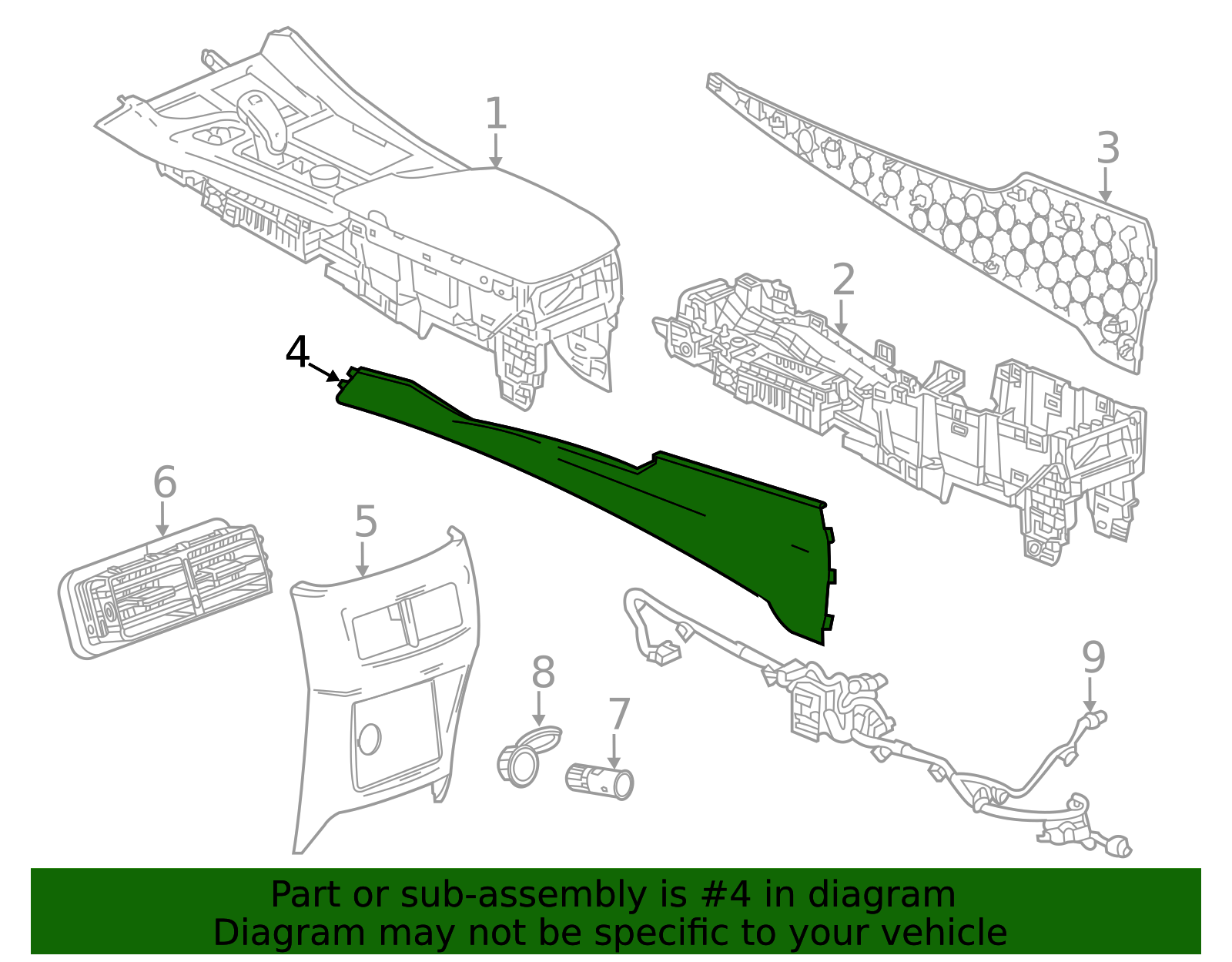 2020-2025 Cadillac CT5 Side Trim Panel 84649698 | Courtesy Parts