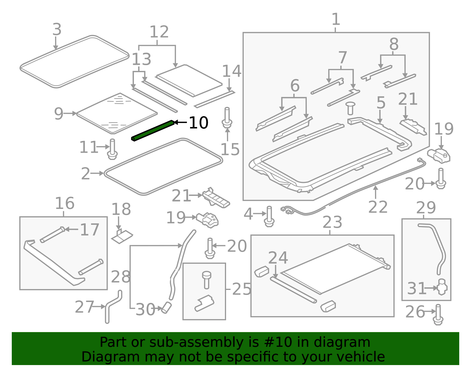 1K9-898-925-A - High-Quality Sunroof Glass Seal for 2009-2017 Audi ...