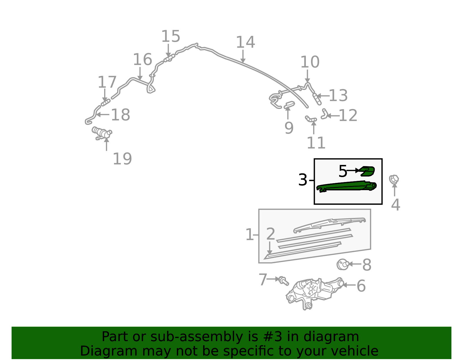 2009-2015 Toyota Venza Wiper Arm 85241-0T010 | Toyota Parts Center