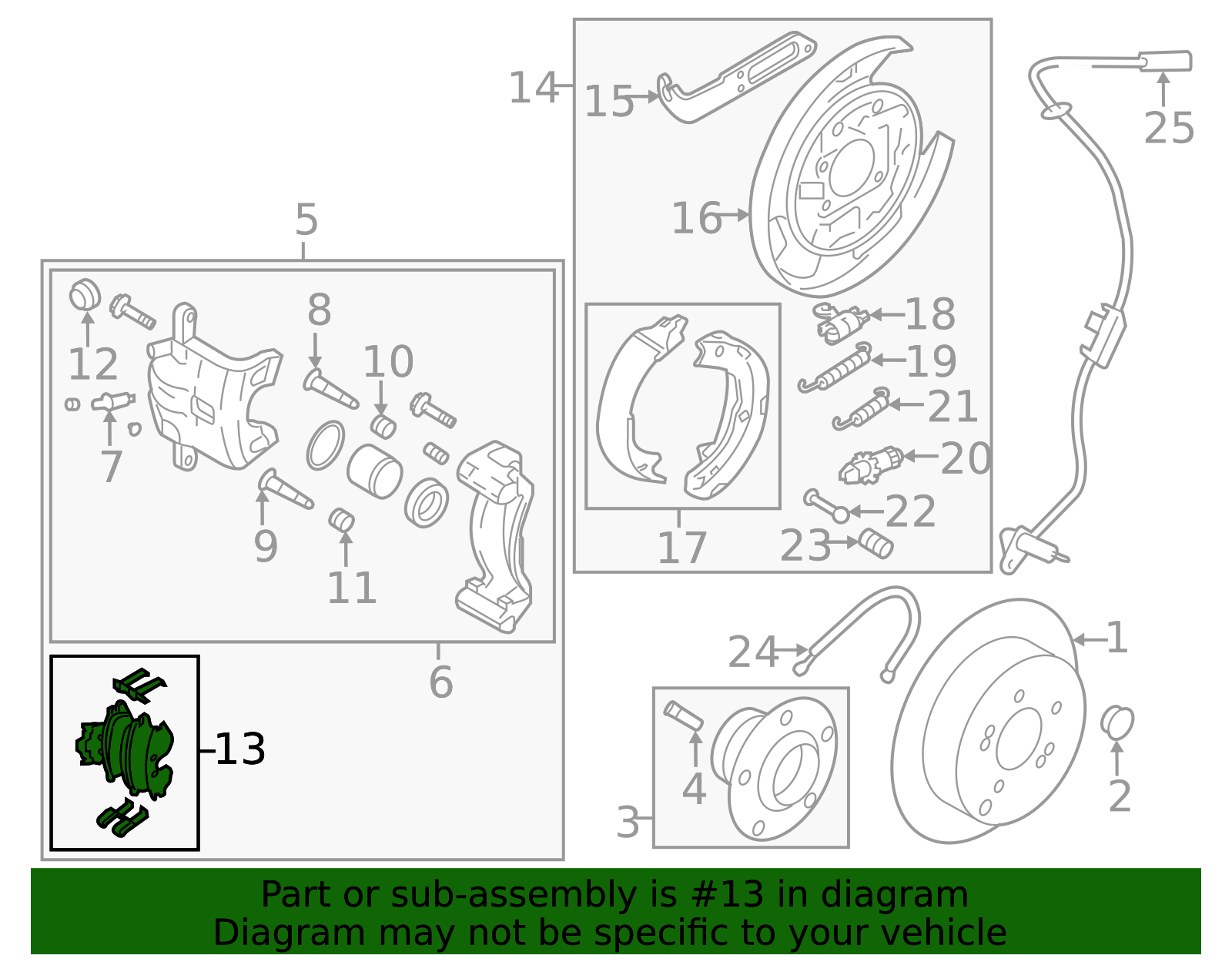 Genuine OEM Brake Pads Rear Part# 58302-2SA10 Fits 2014-2015 Hyundai ...