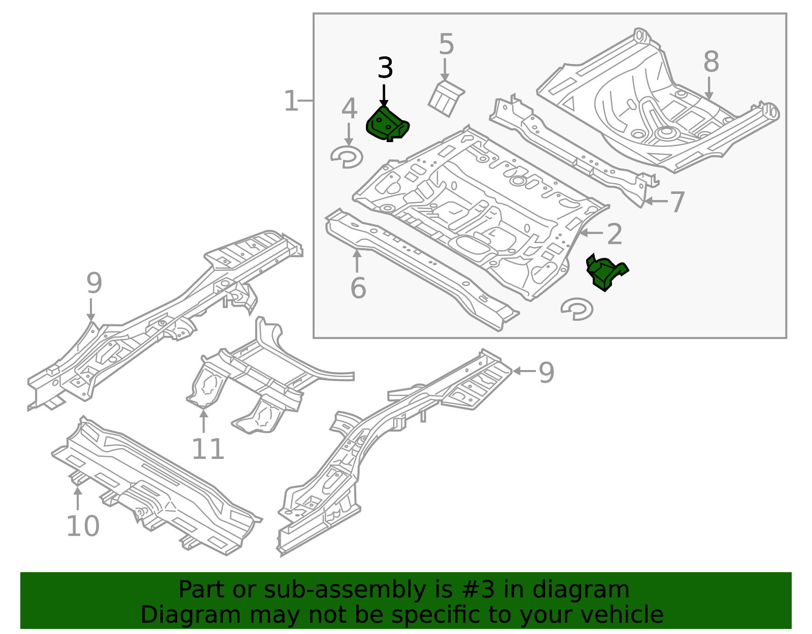 2015-2019 Hyundai Sonata Center Floor Pan Support 65548-C1000 | MotorMotor