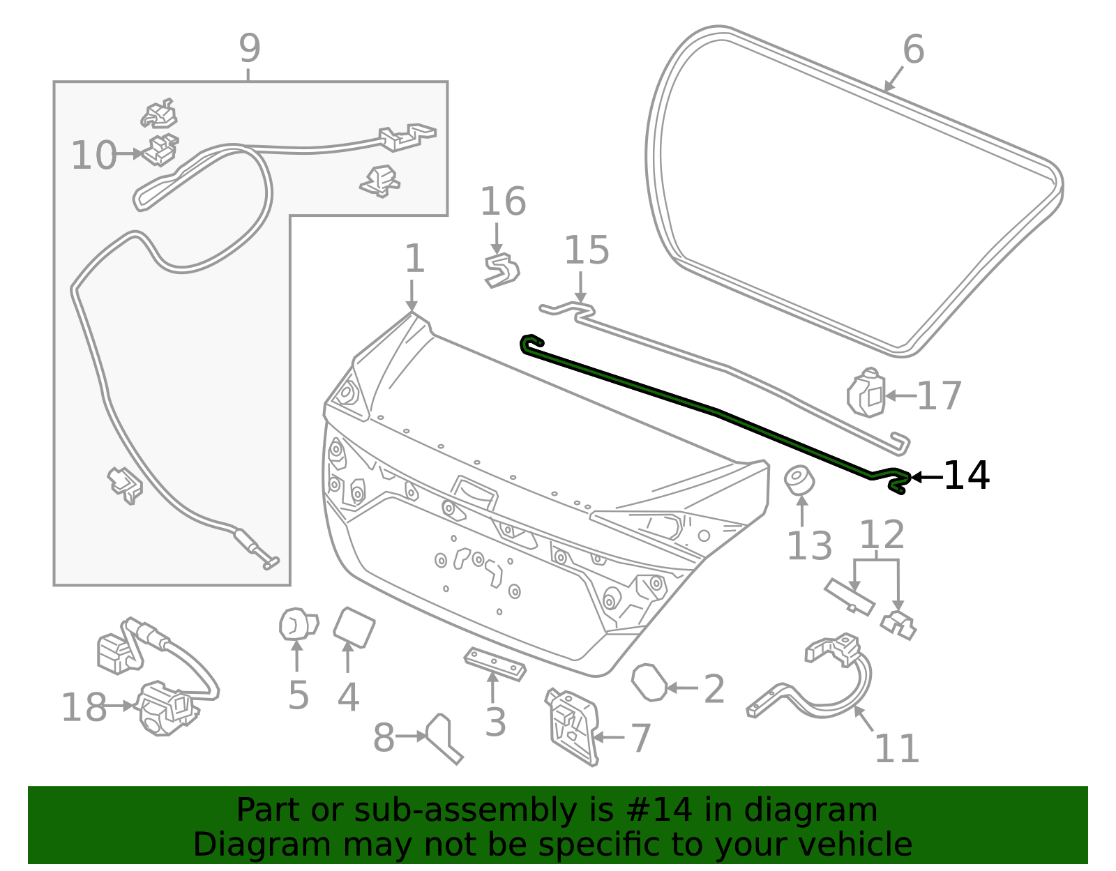 74871-TBA-A00 - High-Quality Trunk Torque Rod for 2016-2021 Honda Civic ...