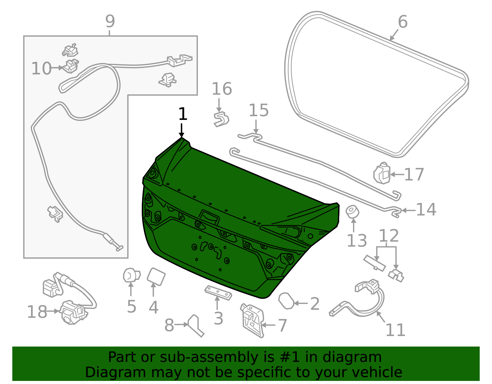 2017-2020 Honda Civic Trunk Lid 68500-TBF-A01ZZ | OEM Parts Online