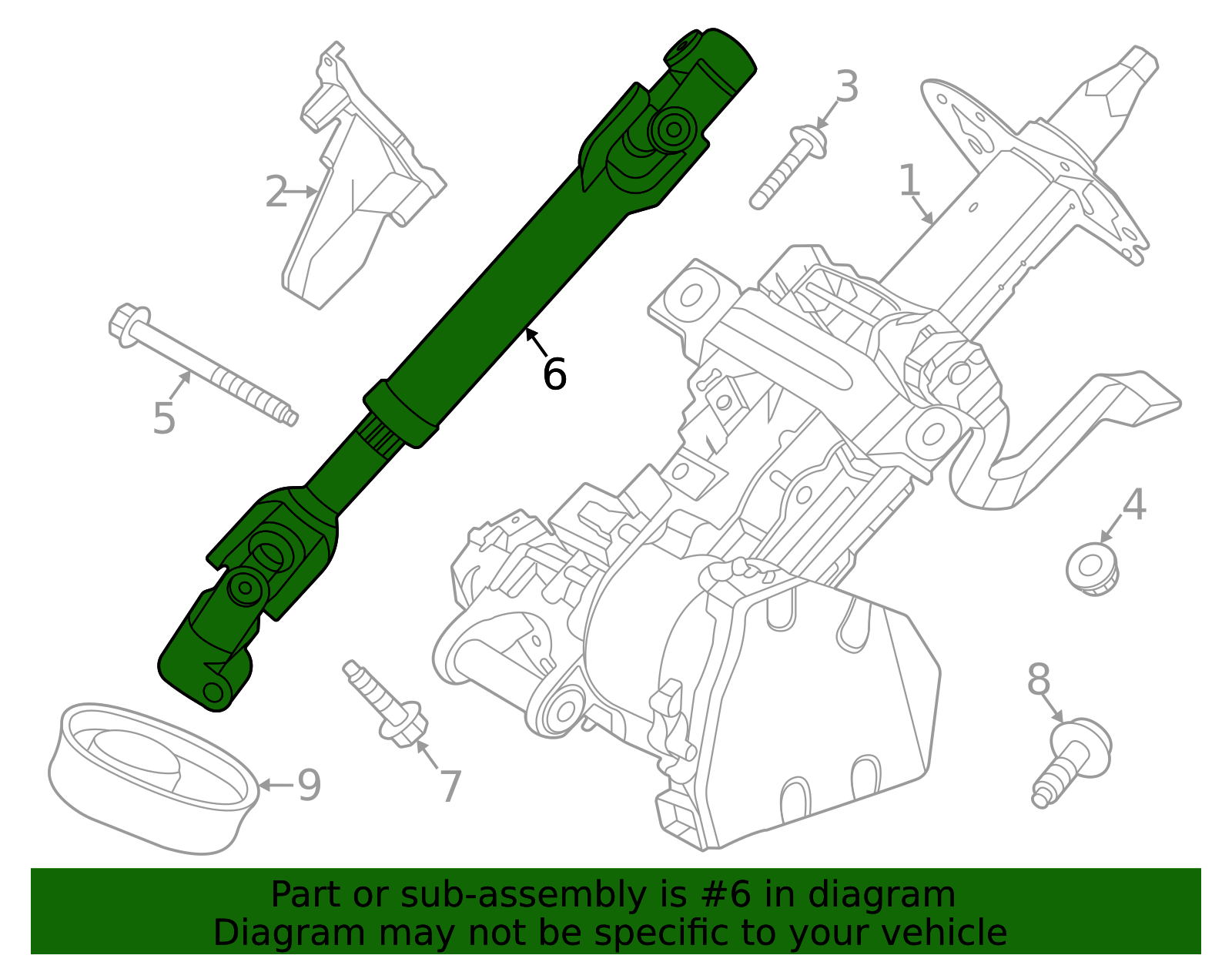 Genuine OEM Ford Part - Intermediate Shaft LX6Z-3B676-M | Genuine OEM ...