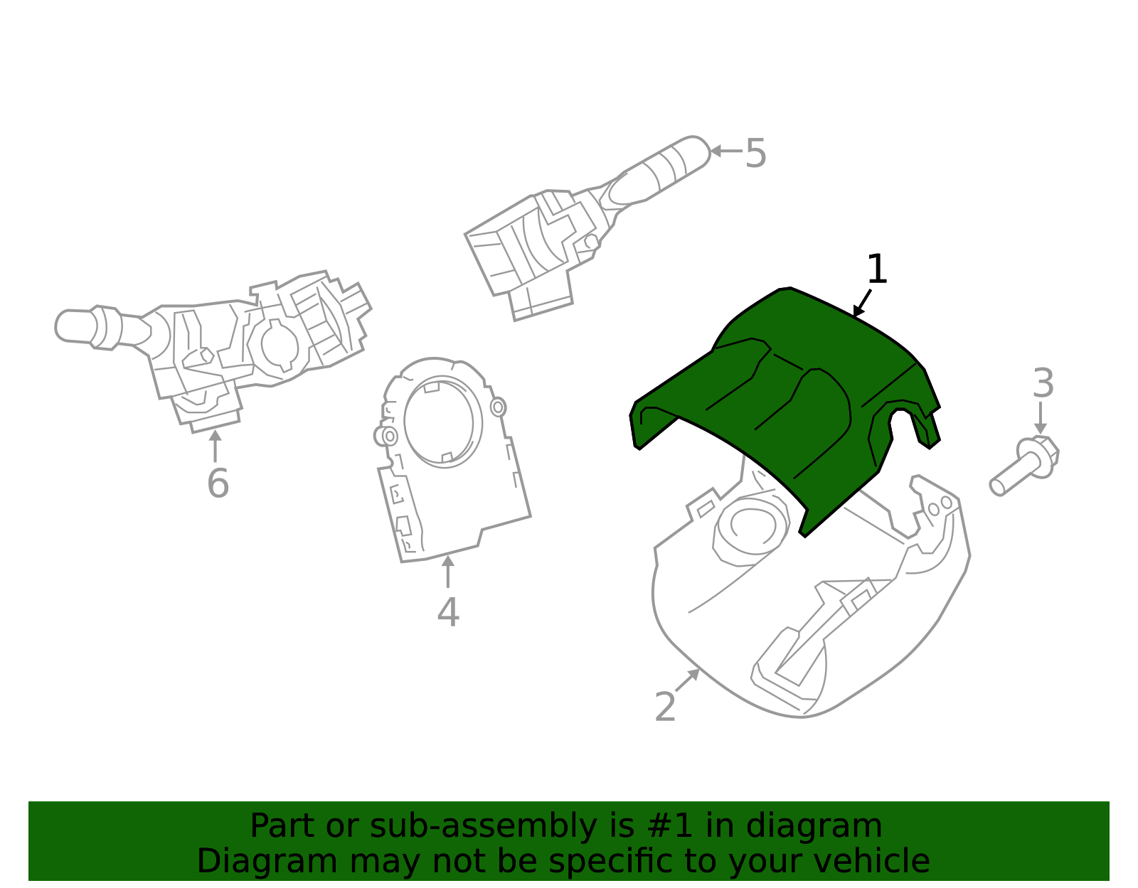 45286-0E030-C0 - Upper Column Cover 2014-2019 Toyota Highlander | Bam ...