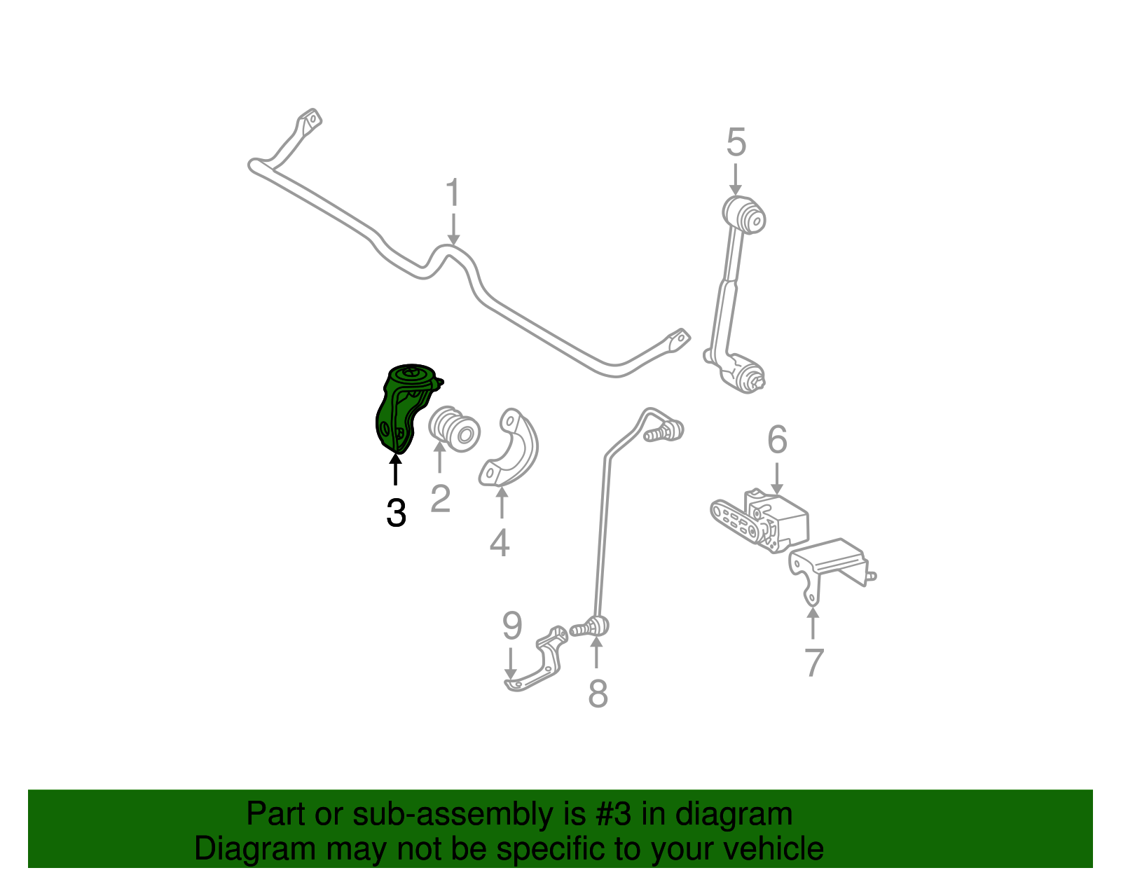 203-320-09-42 - Stabilizer Bar Bracket 2001-2009 Mercedes-Benz ...
