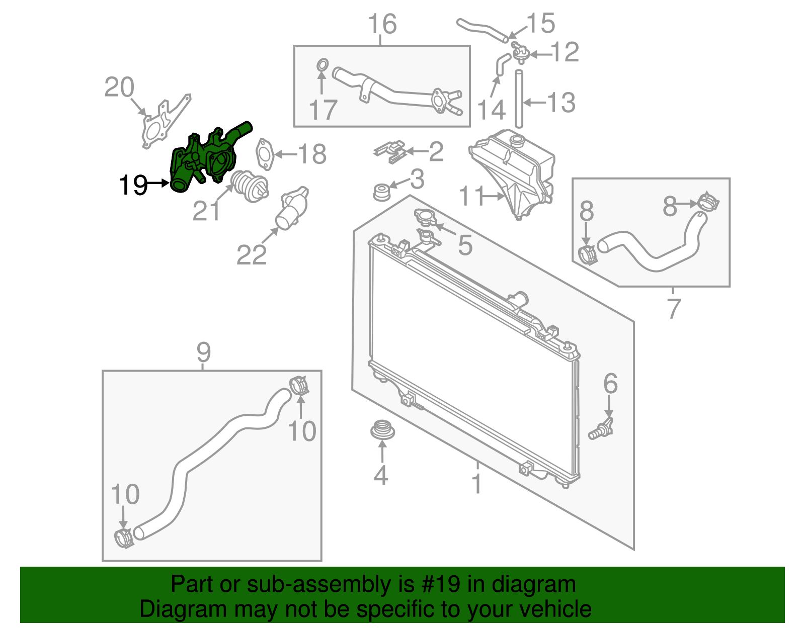 PEDD-15-17Z - Engine Coolant Thermostat Housing - 2014-2018 Mazda ...