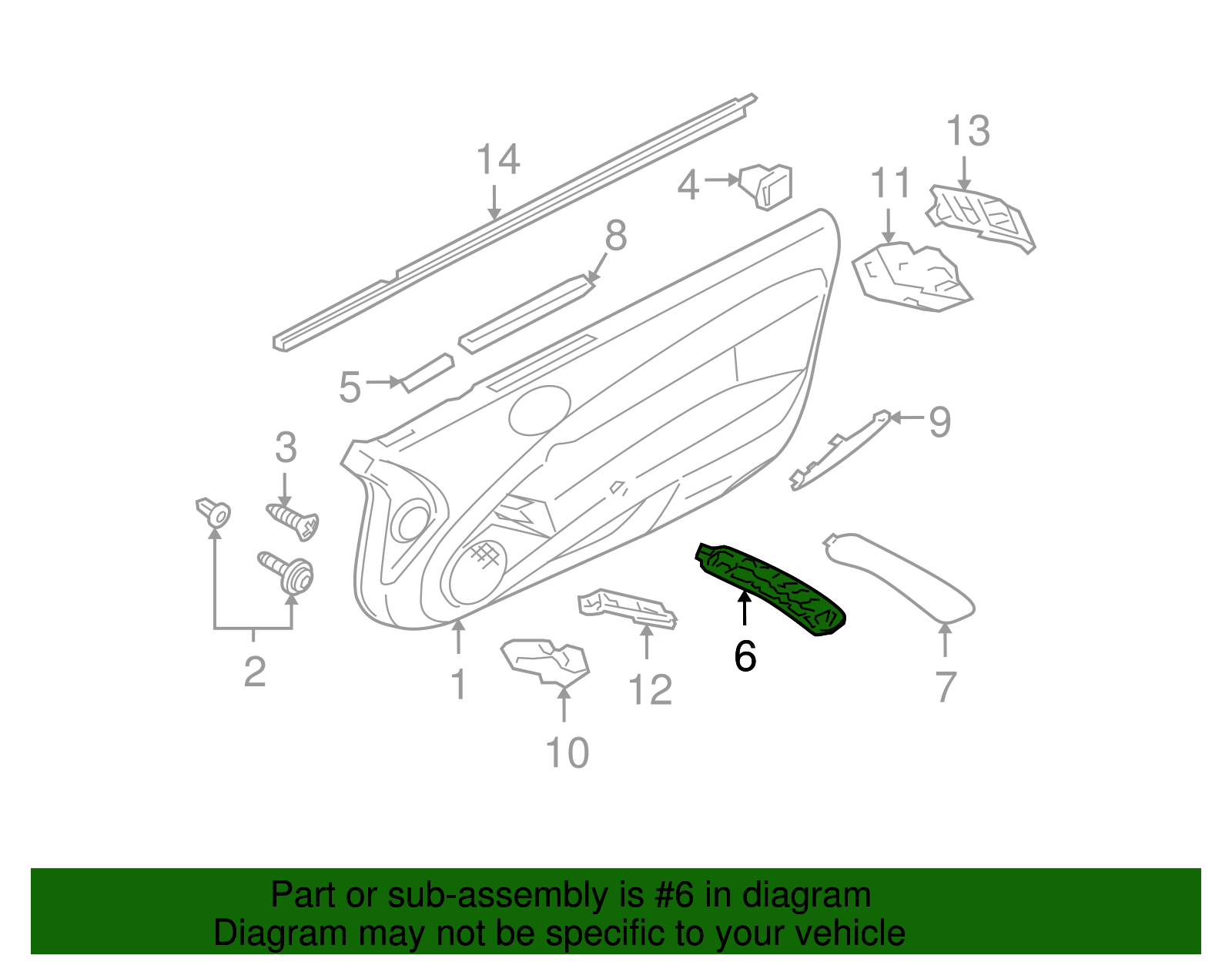 2006-2012 Mitsubishi Eclipse Left Door Pull Handle Support 7221A069HA ...