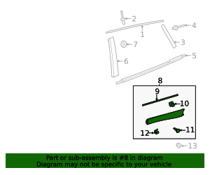 2021-2024 Toyota Venza Body Side Molding 75073-48010 | OEM Parts Online