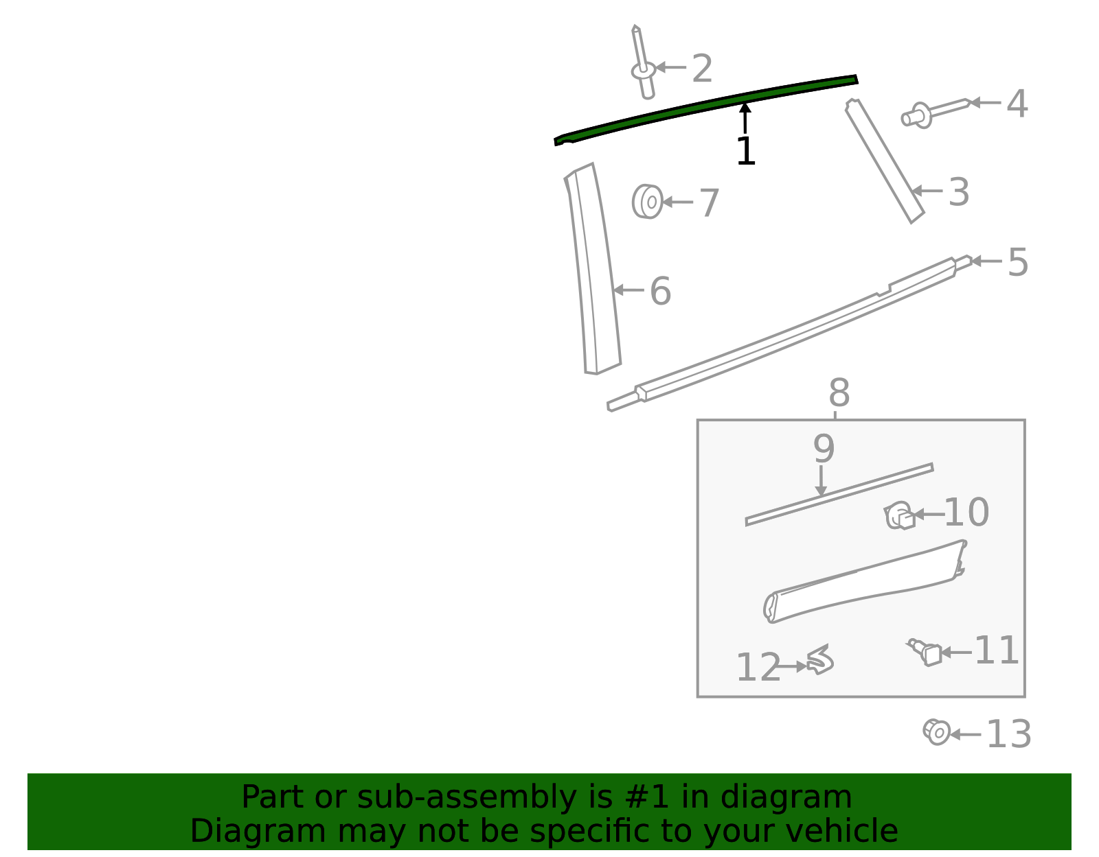2021-2024 Toyota Venza Reveal Molding 75764-48040 | Toyota Parts Center