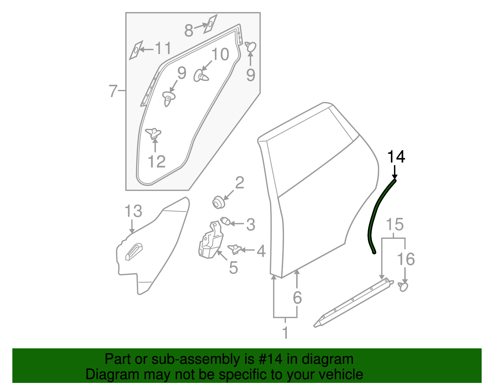 2008-2015 Nissan Rear Weather-Strip 82837-JM00A | Nissan Parts Central