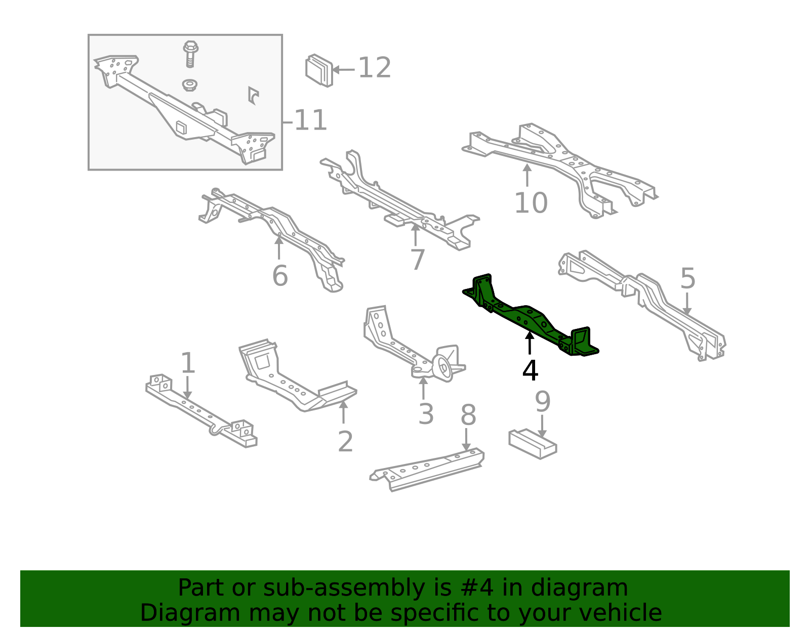 2005-2014 Toyota Tacoma Cross-Member 51021-04011 | MotorMotor