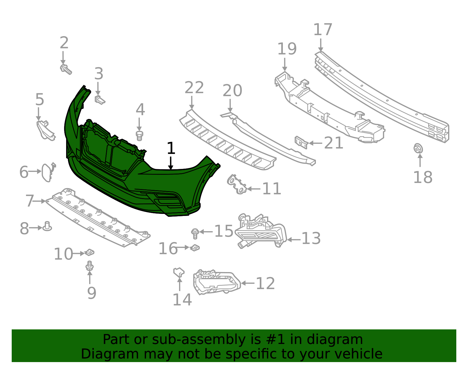 2018-2019 Nissan Kicks Bumper Cover 62022-5RB0J | OEM Parts Online