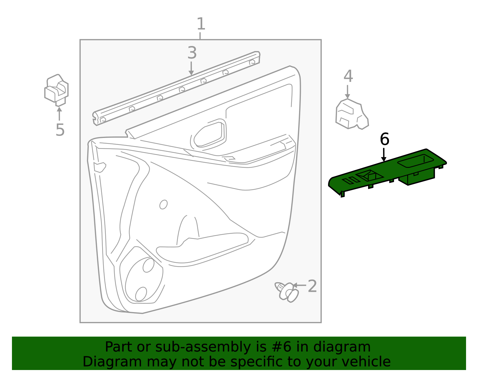 Genuine Official Toyota Door Switch Trim Panel (Left, Front, Upper ...