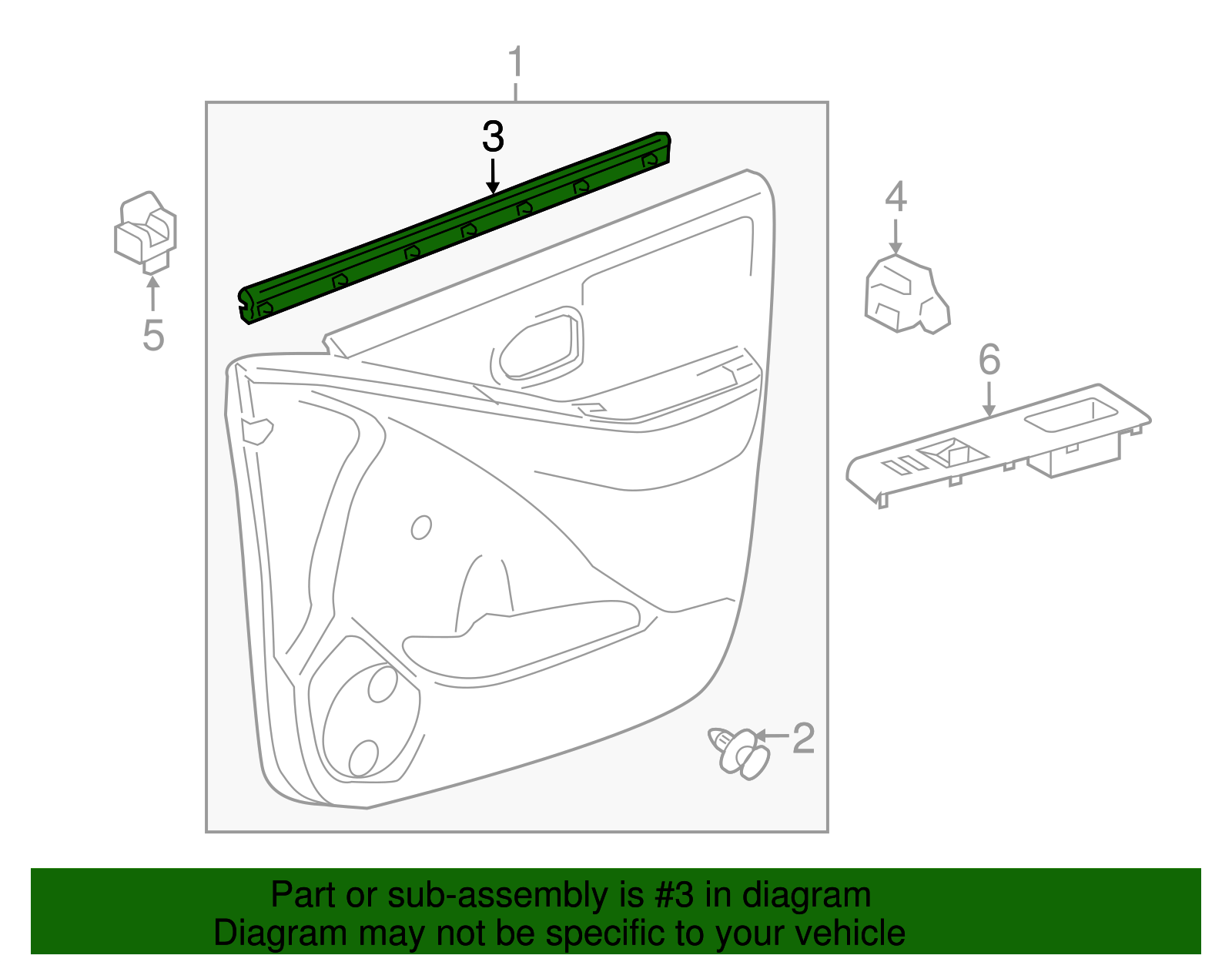Genuine Toyota Belt Weather-Strip part# 68172-52190 for 2012-2014 ...