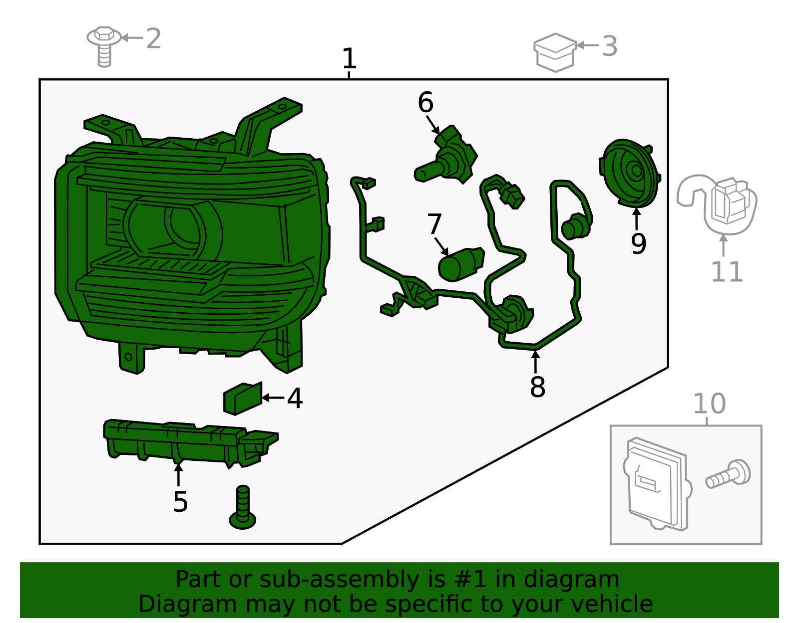 2014-2015 GMC Sierra 1500 Headlamp Replaced (Replaces 84144048 ...