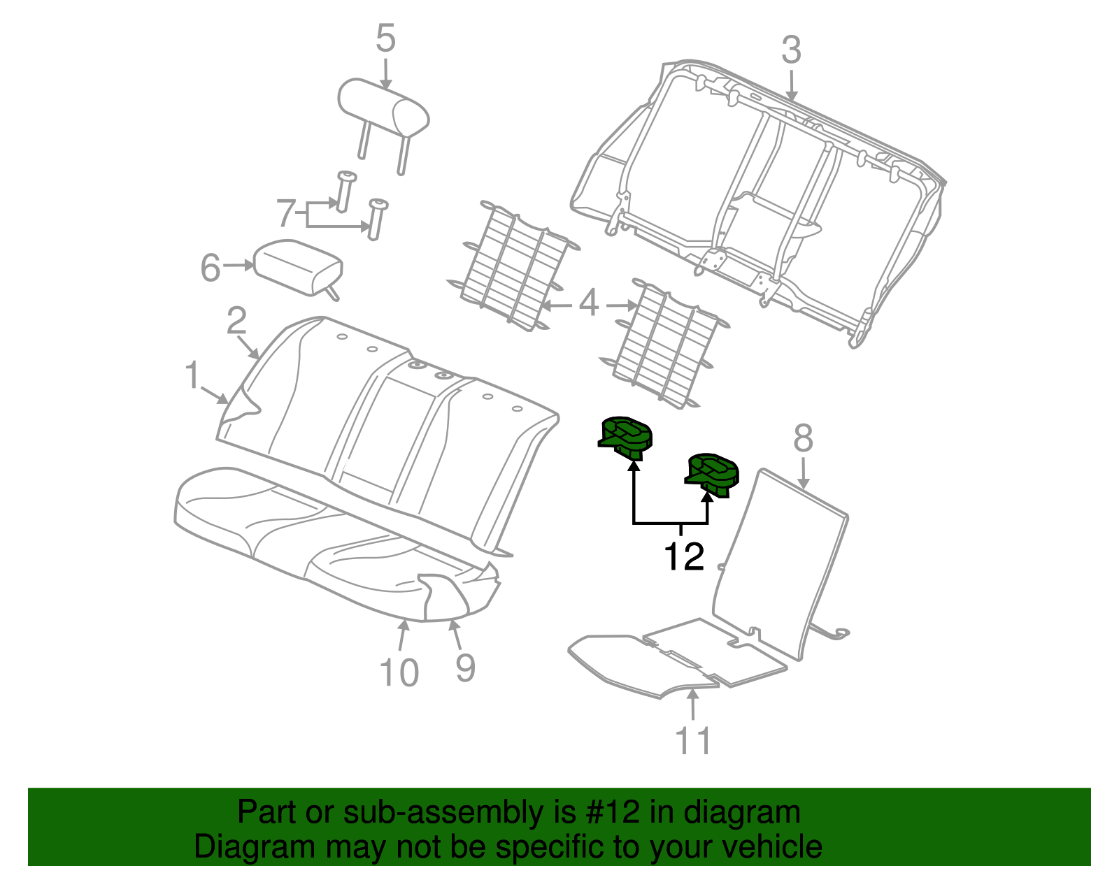 2000-2020 Jaguar Seat Cushion Pad Catch XR81993 | JaguarParts.com
