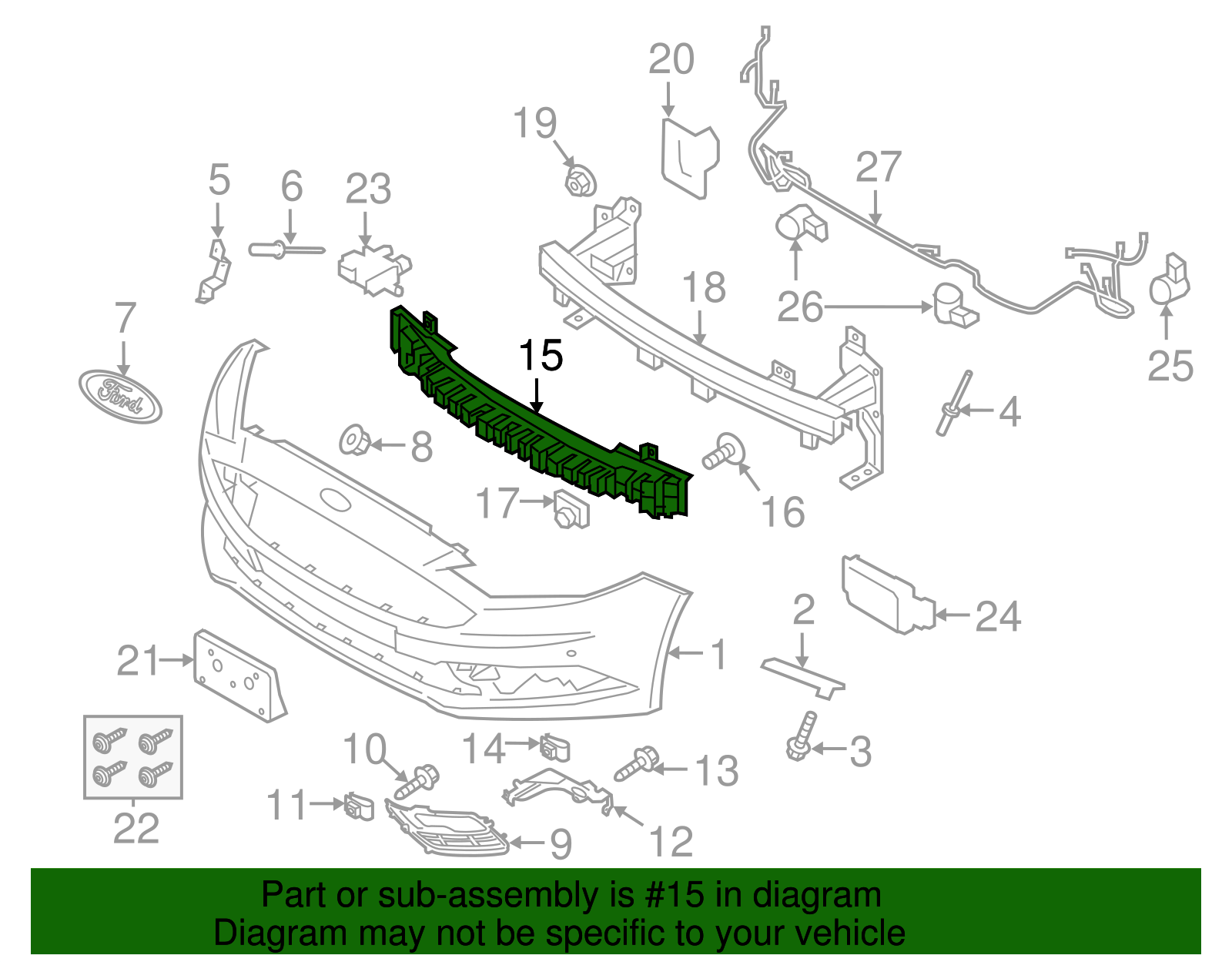 hs7z17c882v - Ford Absorber 2017-2019 Ford Fusion | Performance Auto Parts