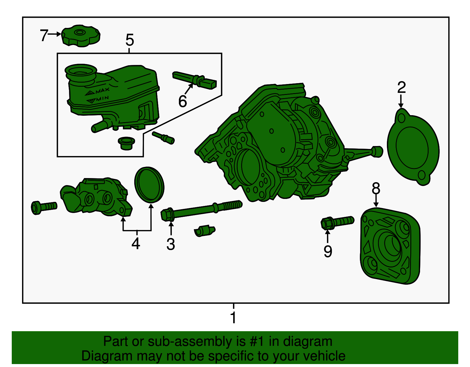 2017-2019 Chevrolet Malibu Brake Master Cylinder, Power Booster, and ...