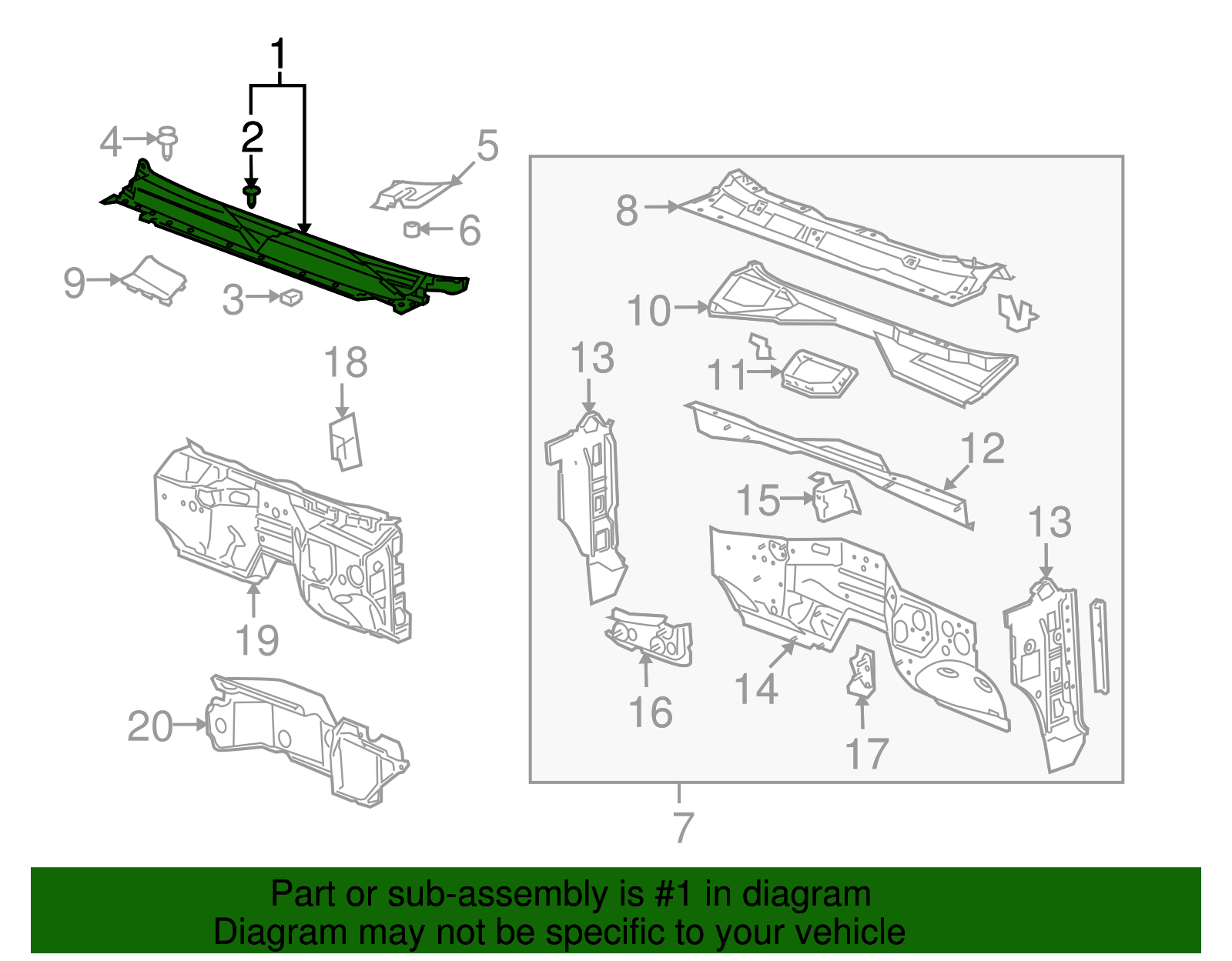 2007-2014 GM Black Air Inlet Grille Panel 25872303 | Shop Matick Buick GMC
