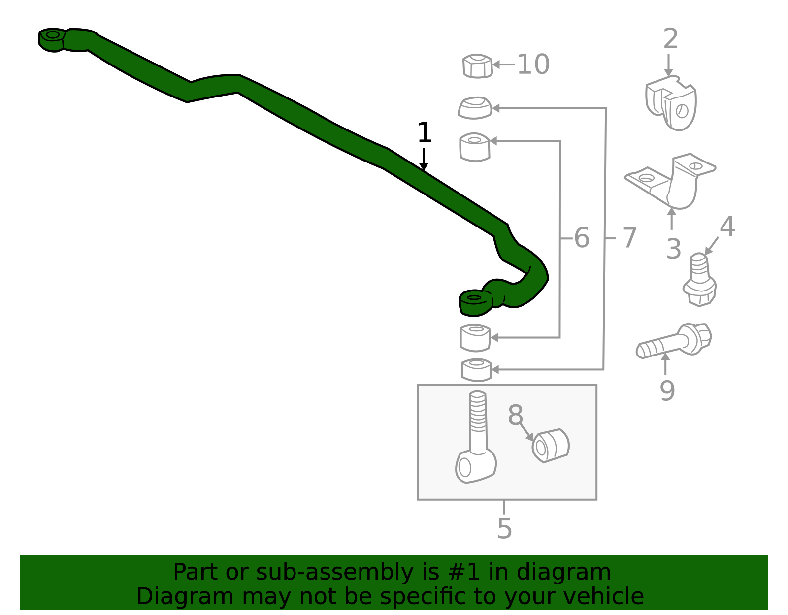 Genuine Official Toyota Stabilizer Bar part# 48811-60180 for 1998-2007 ...