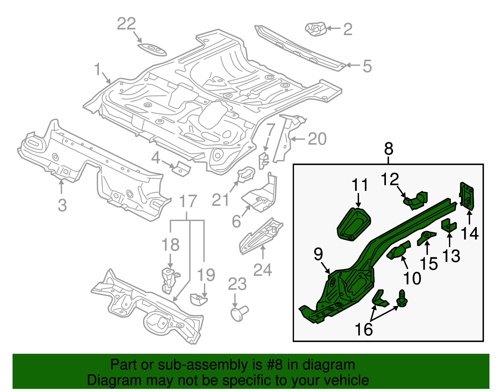 5Q0-803-501-AS - 2015-2019 Volkswagen - Side Member Assembly | Quick VW ...