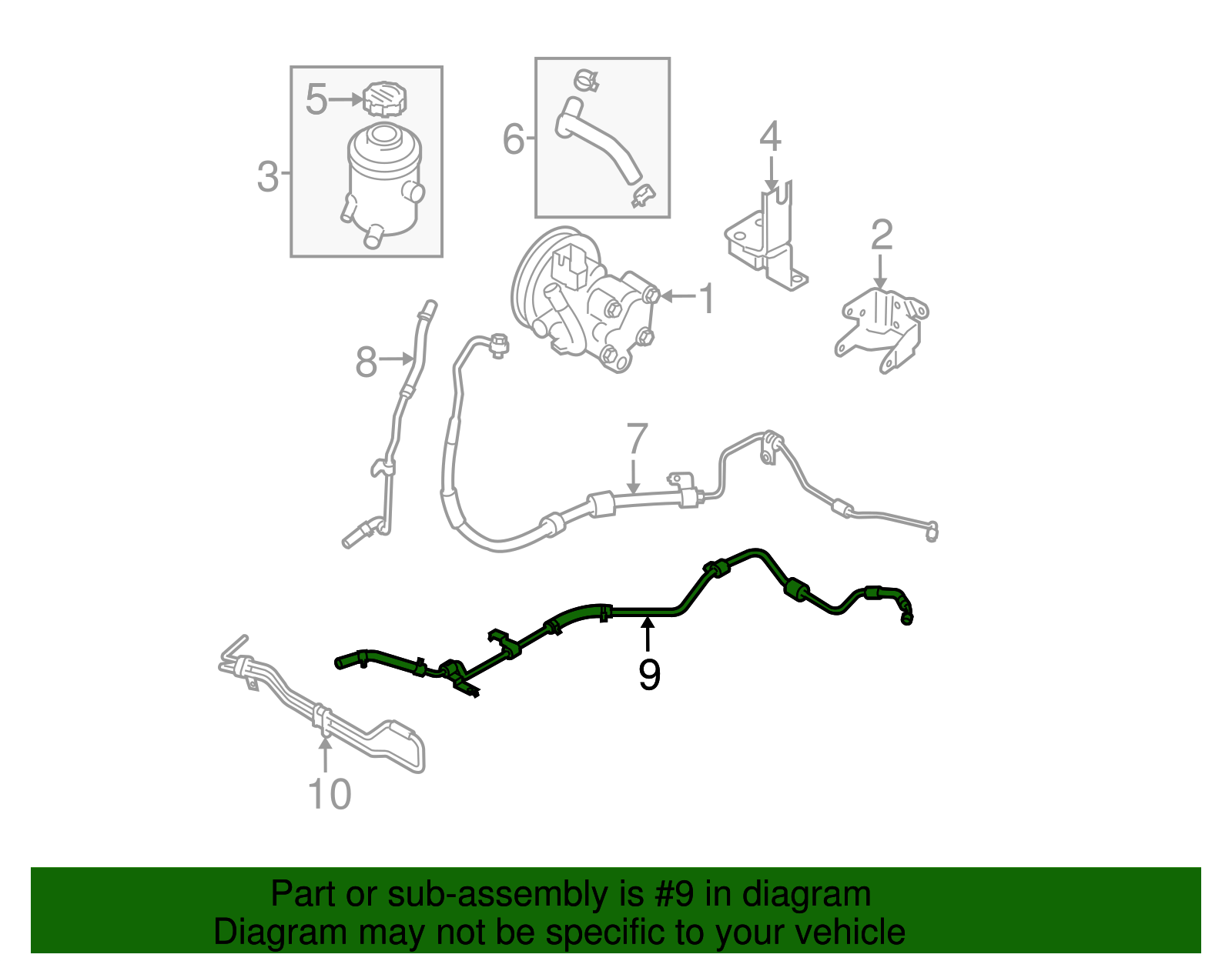 Hyundai - 57520-1E011 - Power Steering Return Hose - 2010-2011 Hyundai ...
