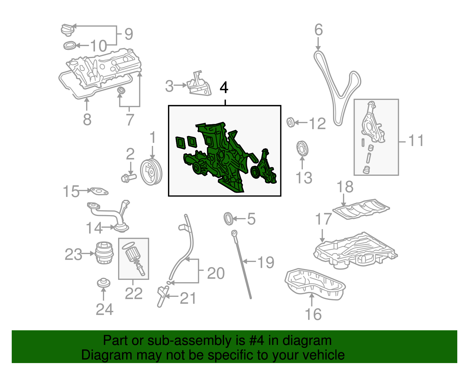 2007-2018 Lexus RX350 ES350 RX450h Lower Front Engine Timing Cover ...