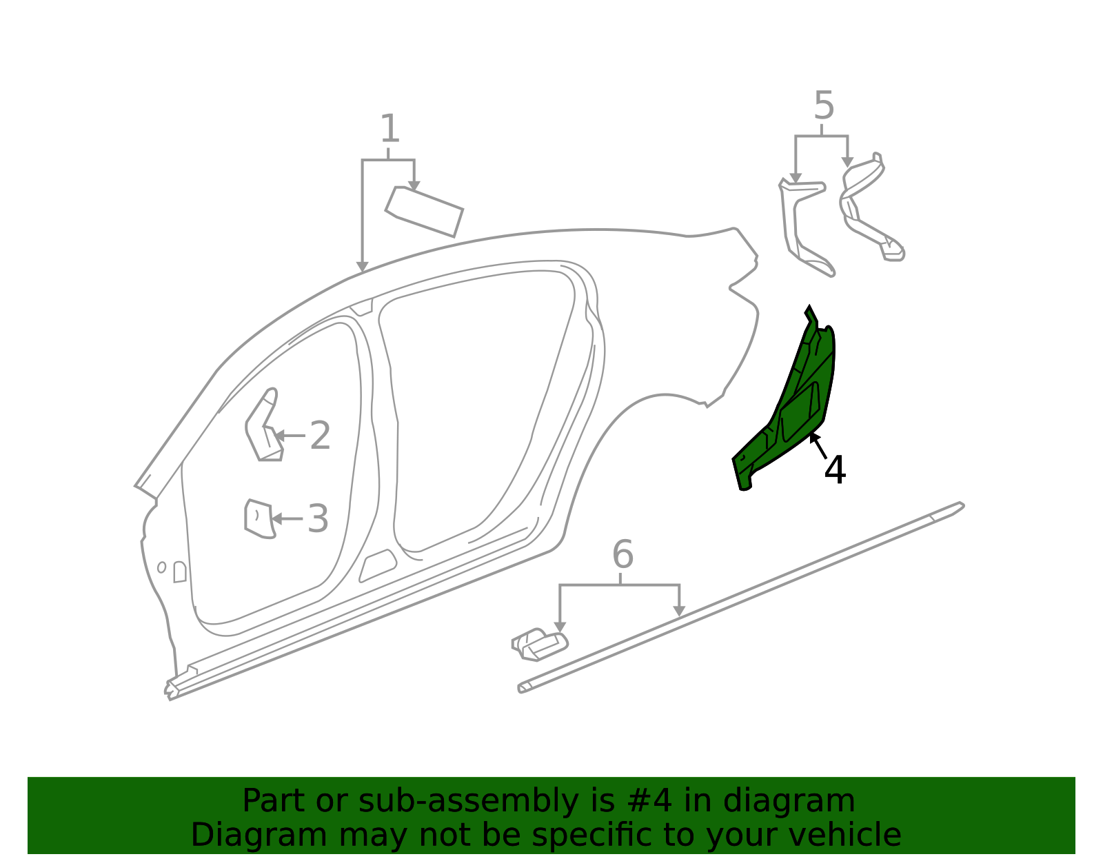 2010-2016 Buick LaCrosse Driver Side Body Side Outer Panel Lower Filler ...