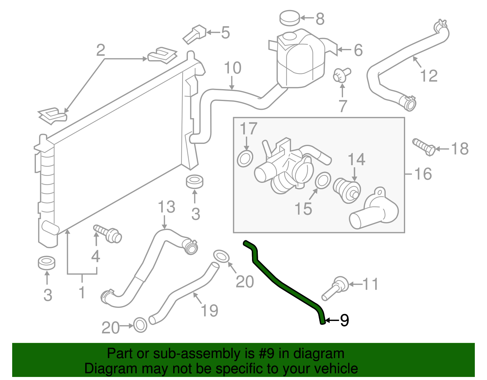 2011-2015 Ford | Overflow Hose | BT4Z-8075-A | Walls' Ford Parts