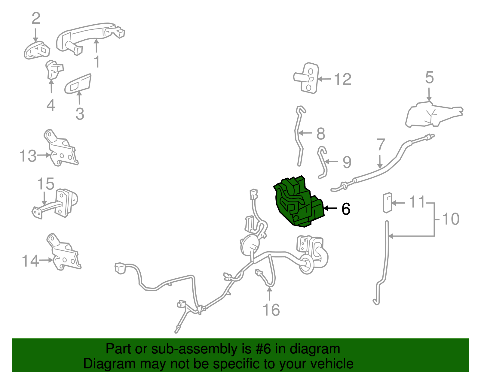 2010-2022 GM Front Driver Side Door Latch 13579497 GM | GMPartsDirect.com
